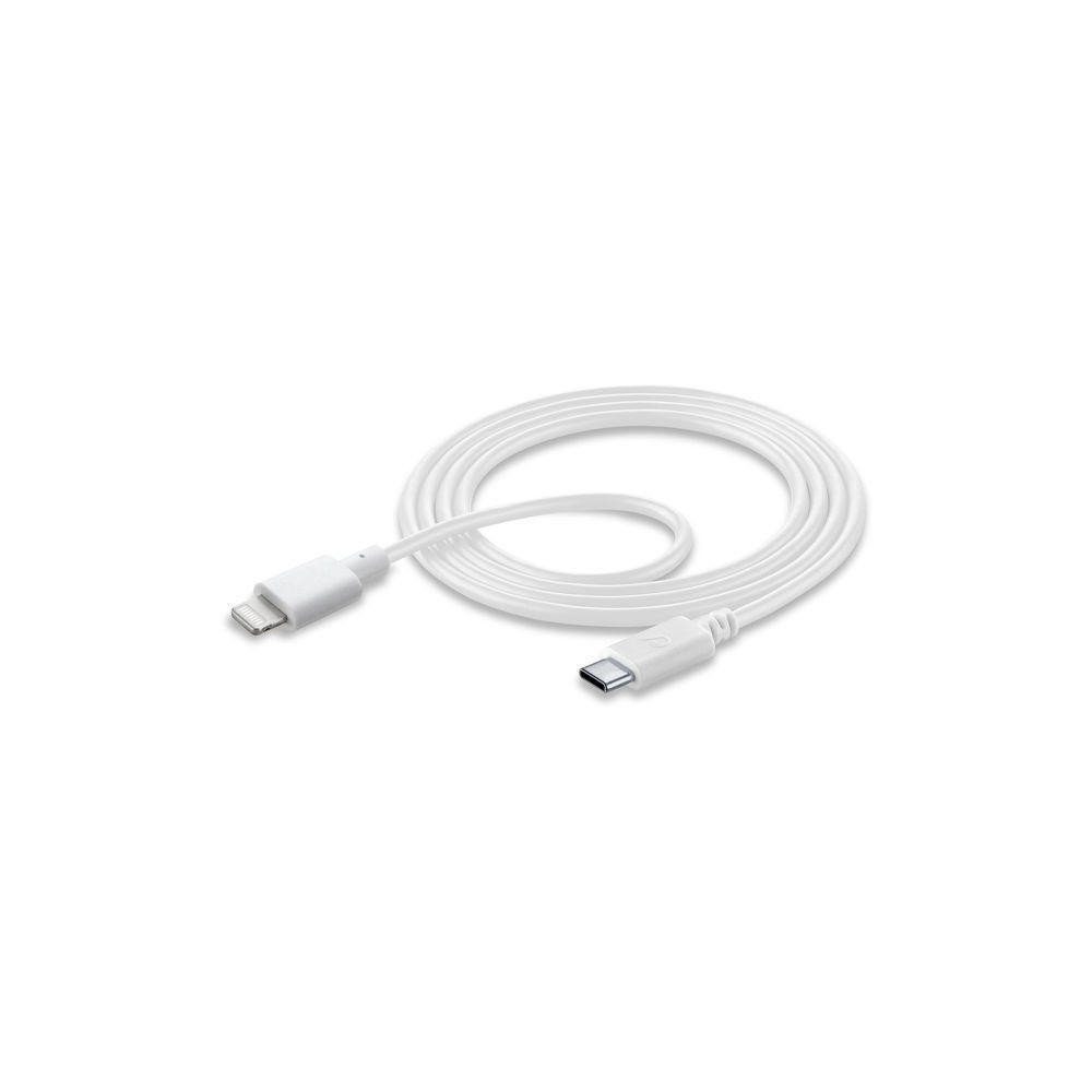 Cellularline Power Cable 15 cm - USB-C to Lightning, weiß USB-Kabel