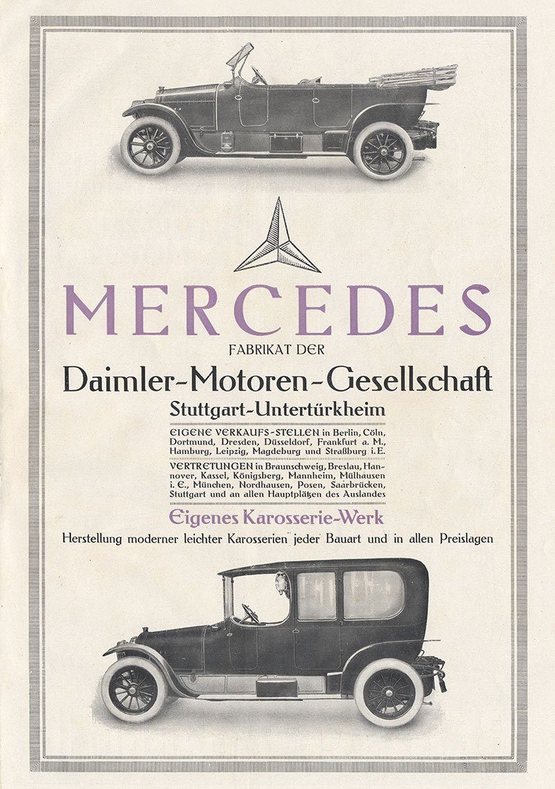 Kunstdruck Daimler Motoren Gesellschaft Mercedes Stuttgart Plakat Braunbeck Motor, (1 St)