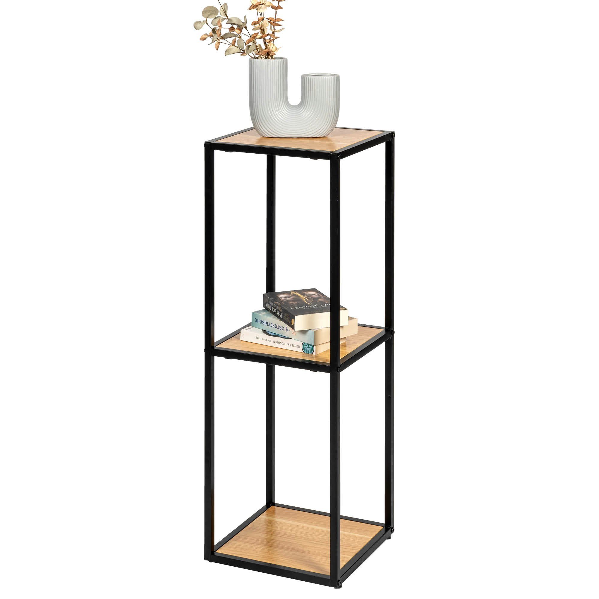eluno Standregal Lagerregal mit 3 Holz Ablageflächen, höhenverstellbare ...