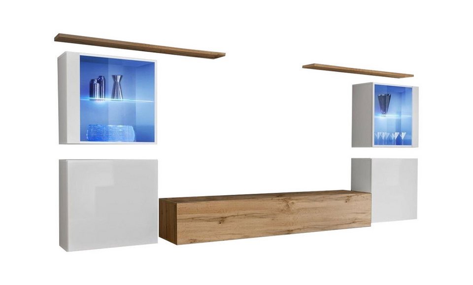 Jvmoebel Wohnzimmer Set Komplett Braun Tv Ständer Set 4 Tlg Designer