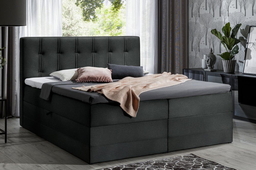 Stylefy Boxspringbett Hugo (Schlafzimmerbett, Bett), 120/140/160/180/200 x 200 cm, mit ...