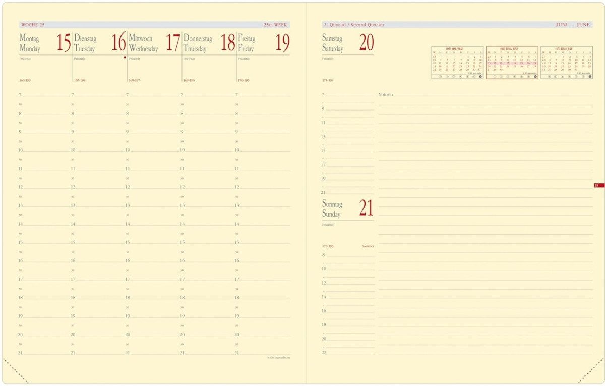 Quo Vadis Lesezeichenkalender Buchkalender Pre Prestige Note 21x27cm ...