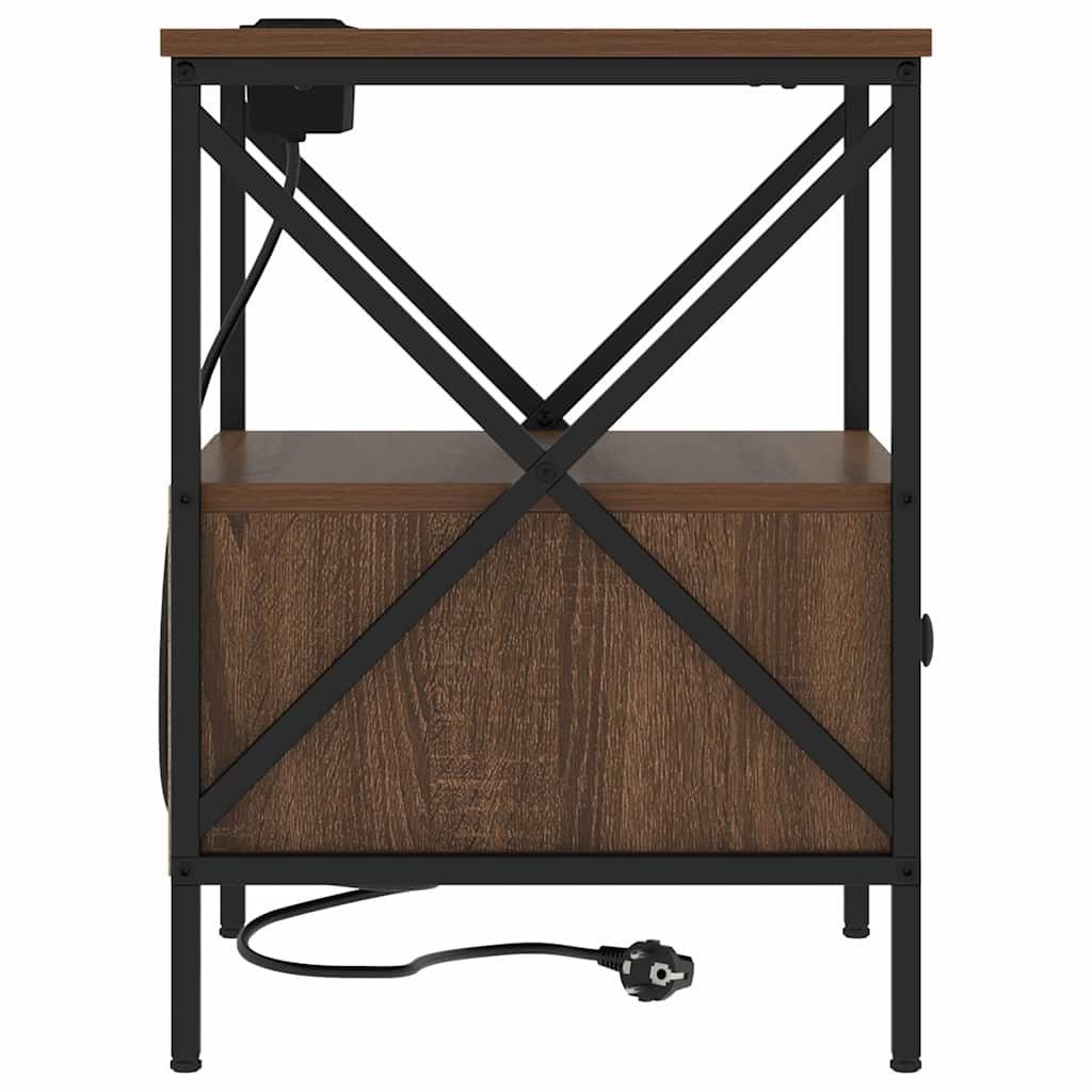 vidaXL Nachttisch 41,5 x 40,5 x 55 cm Nachttisch Braune Eiche 41,5x40 ...
