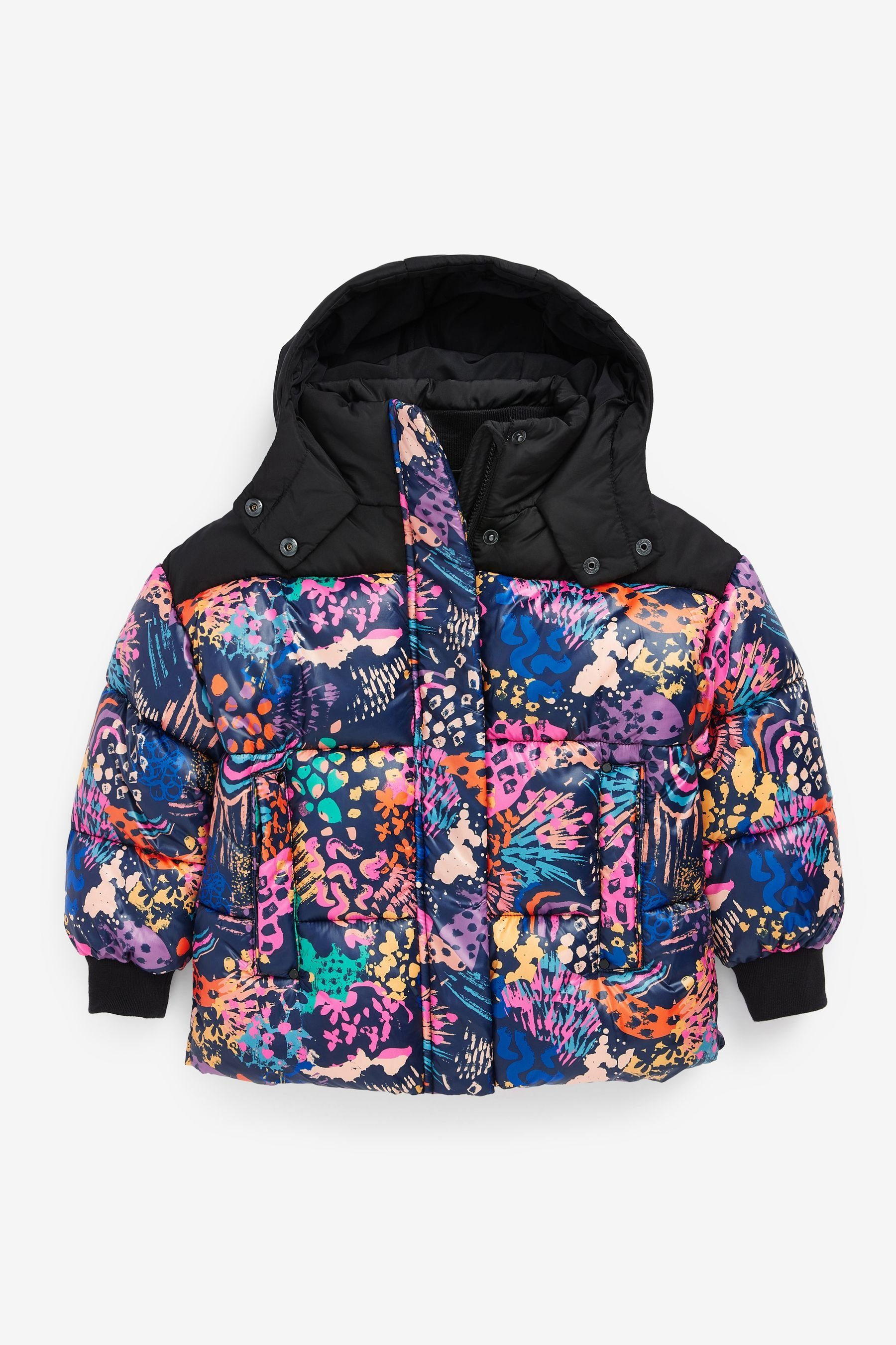 Next Steppjacke Wasserabweisender Steppmantel Mit Mehrfachmuster 1 St