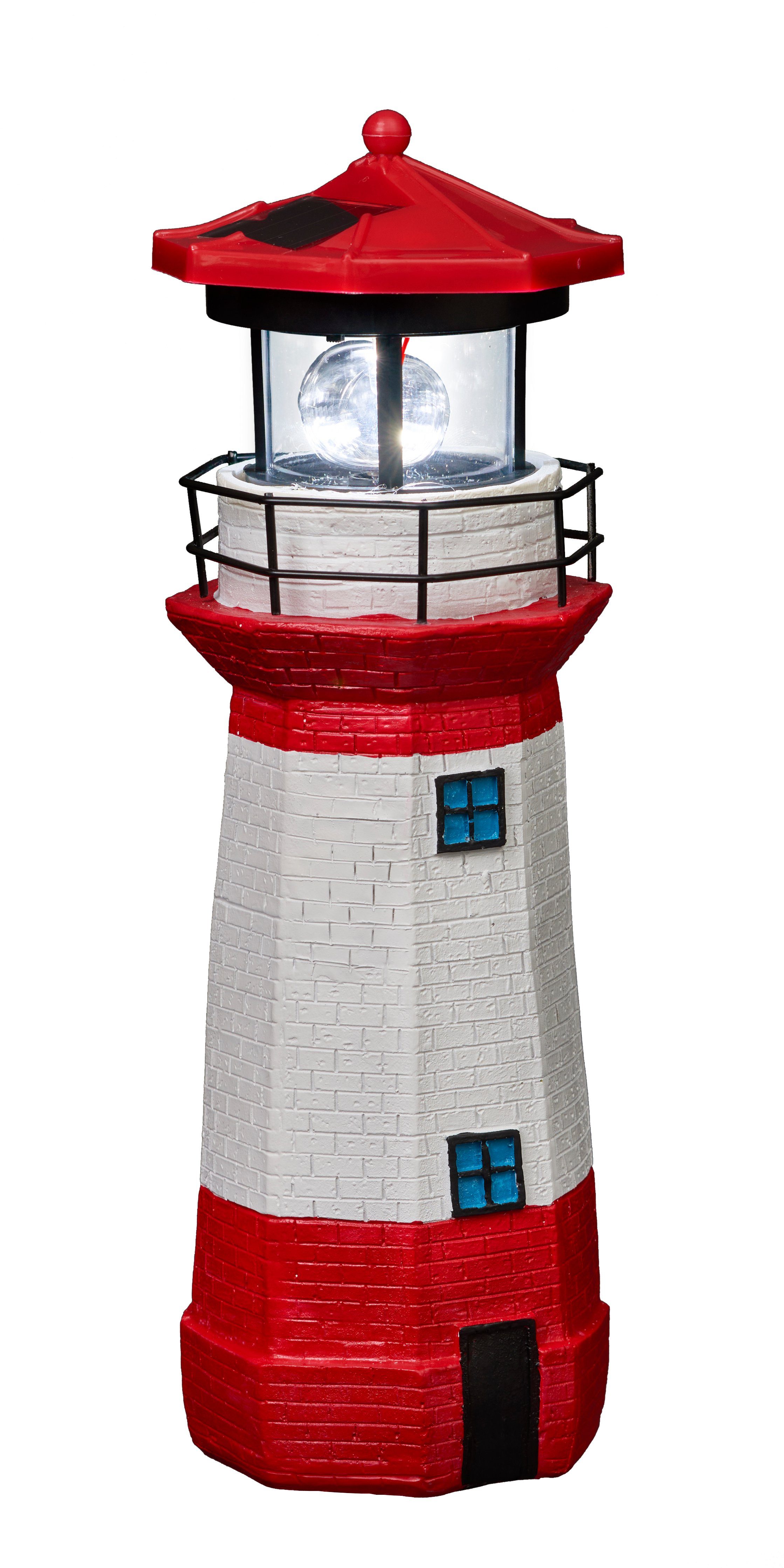 IC Gardenstyle Gartenleuchte LED Solar Leuchtturm mit rotierendem Leuchtfeuer, LED fest ...