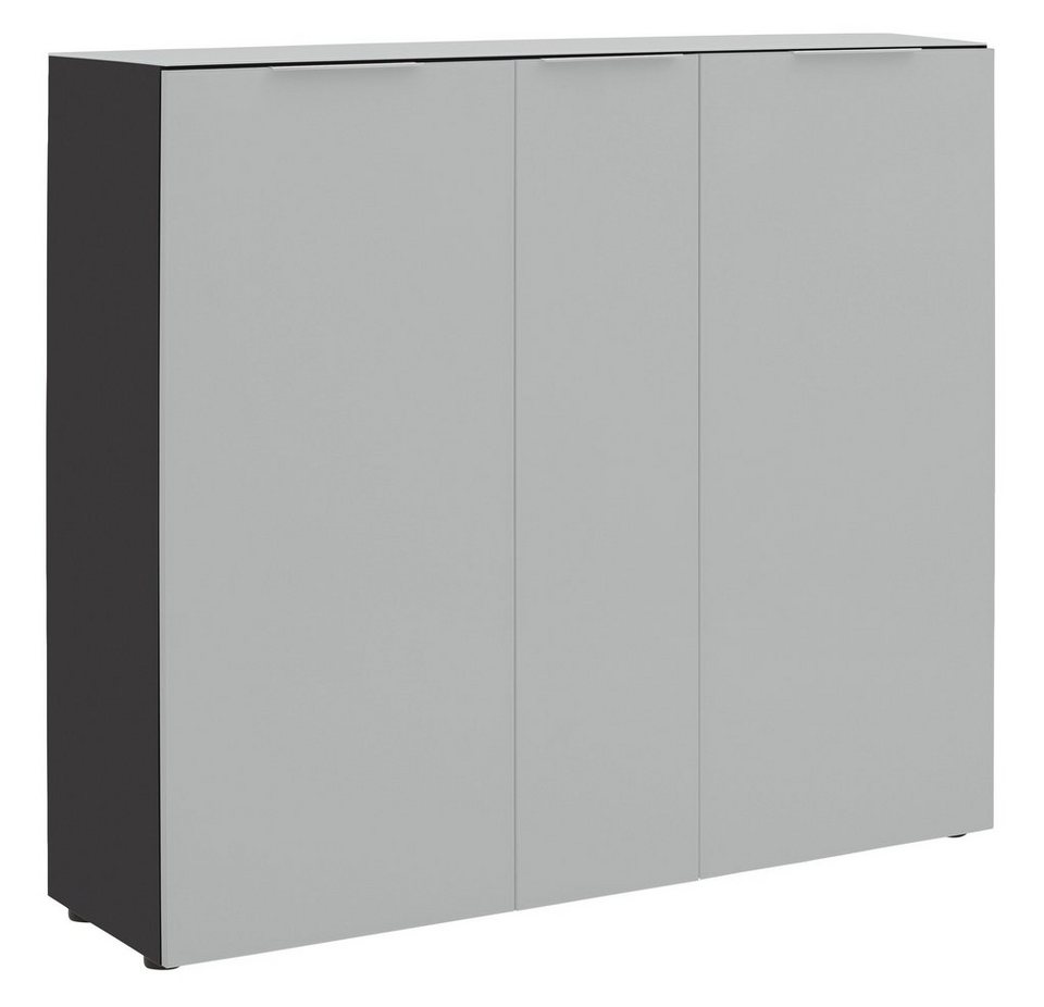 Möbelando Schuhschrank 78476592 In Anthrazit Glas Seidengrau Matt