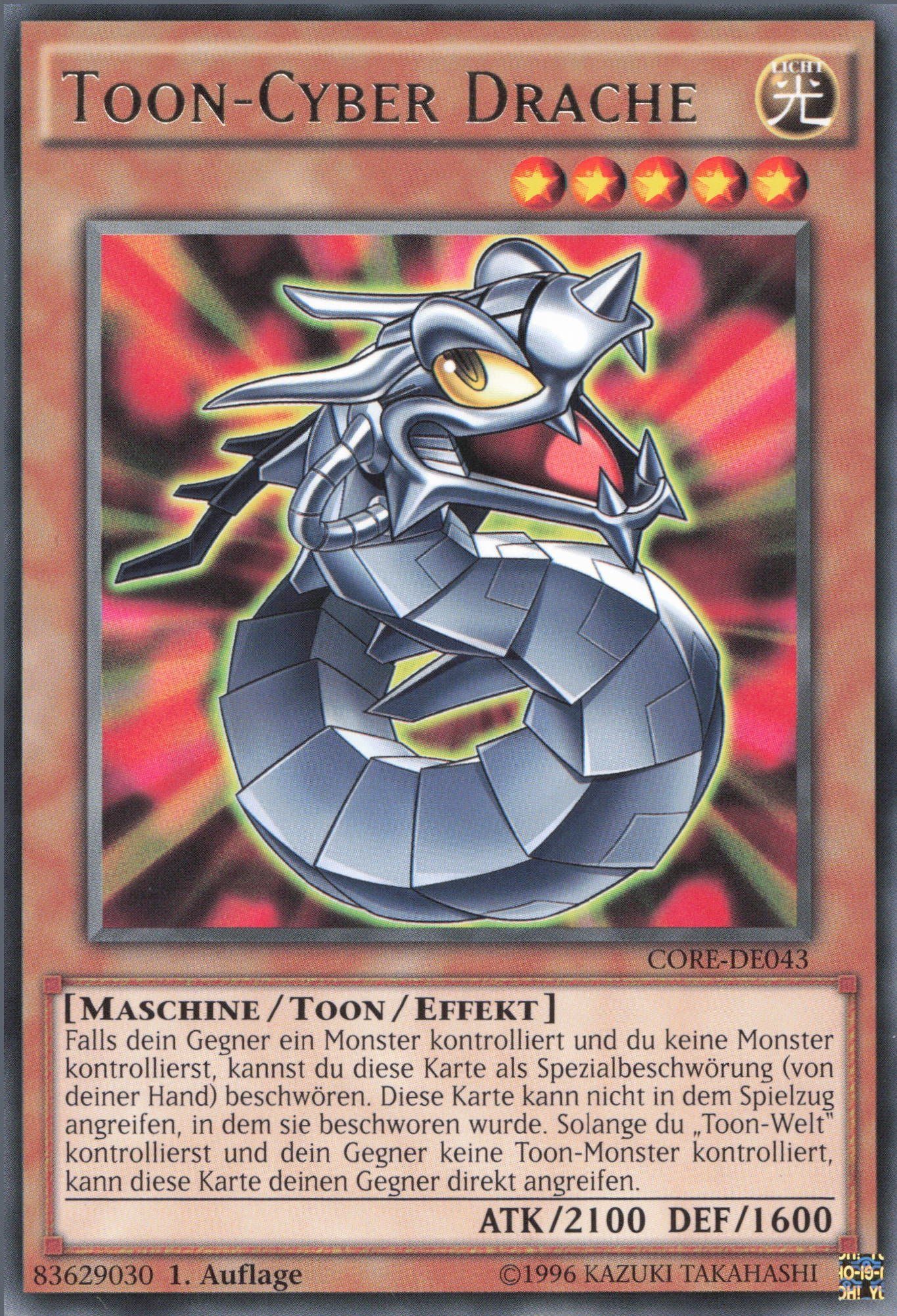 Recollectibles Sammelkarte Yugioh Karte Toon Cyber Drache Deutsch Yu