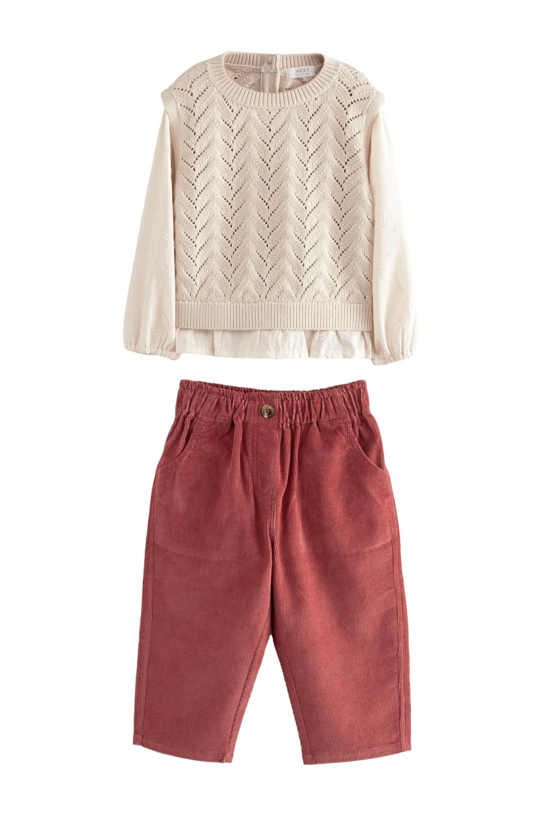 Next 2-in-1-Pullover Hemd-Pullover aus 100 % Baumwolle und Hose im Set ...