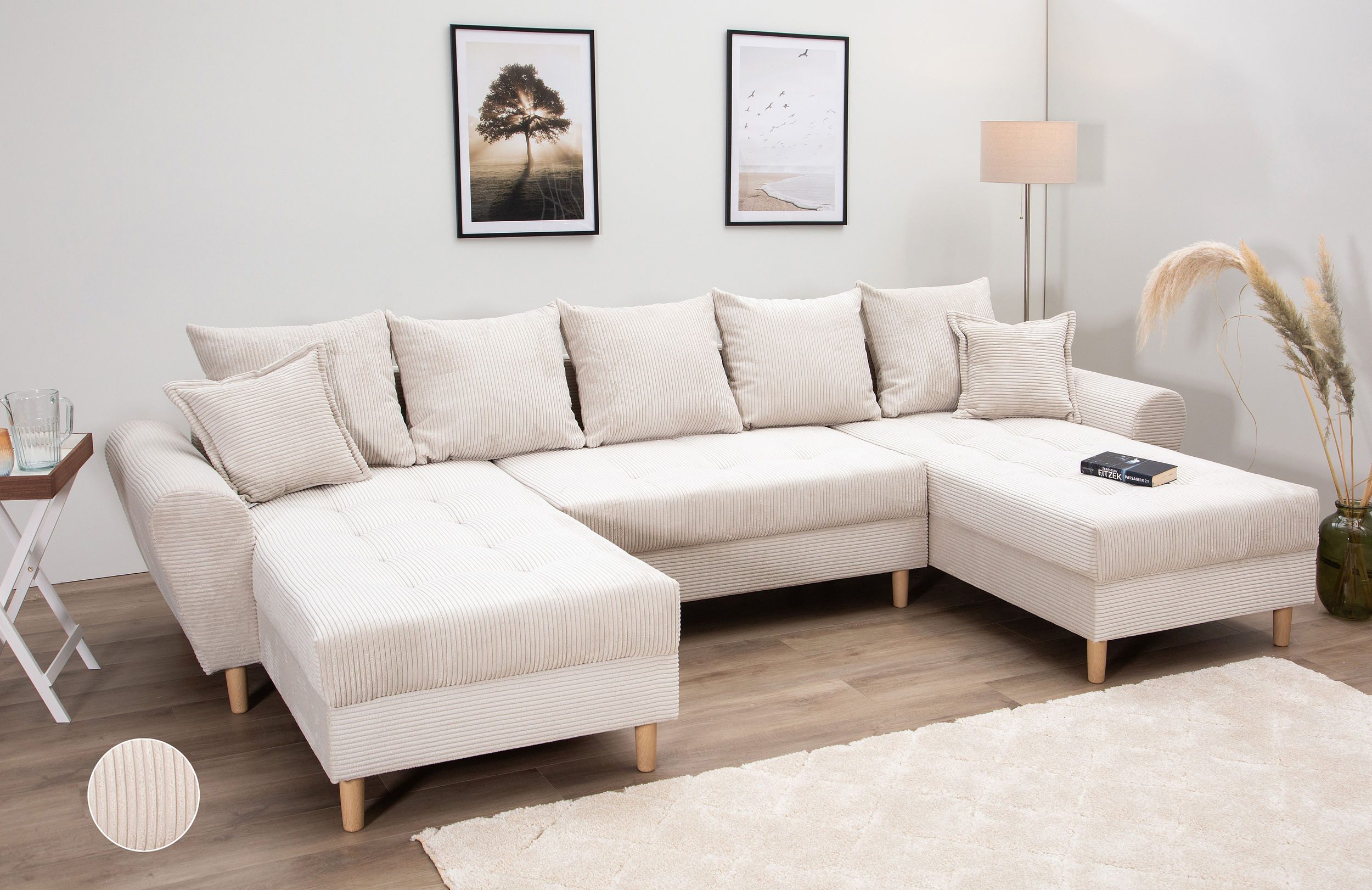 Collection Ab Wohnlandschaft Raisa U Form Mit Federkern Kissen Und