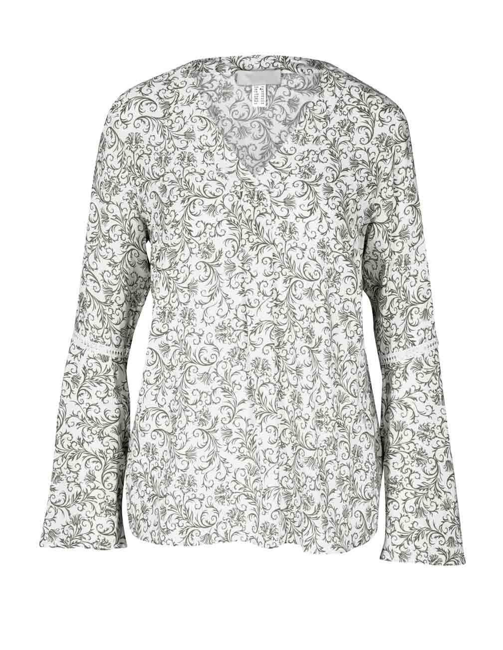 Heine Druckbluse Linea Tesini Damen Designer Druckbluse Mit Spitze