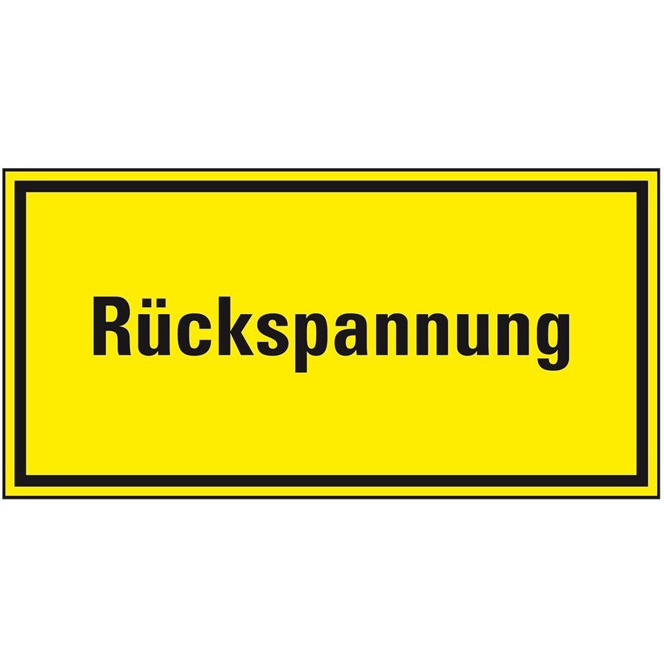 König Werbeanlagen Hinweisschild Hinweisschild Rückspannung, ASR, Folie, selbstklebend, 100x50mm