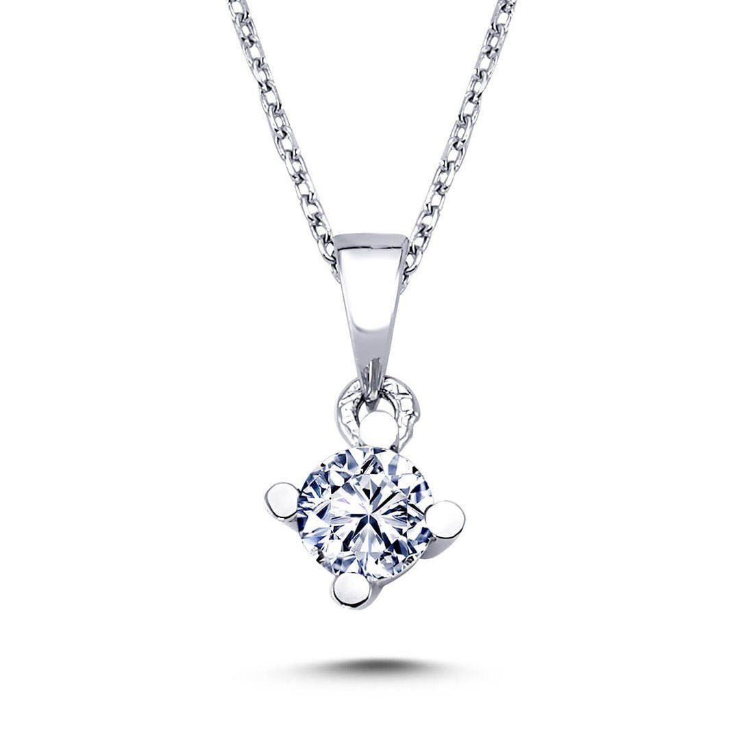 EinStein Diamant Goldkette »Weißgold Halskette 0,31 Carat Diamant Anhänger mit Kette«, Diamant ...