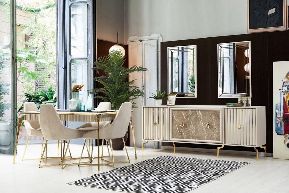 Jvmoebel Esszimmer Set Stilvolle Esszimmer Garnitur Luxus Set Designer
