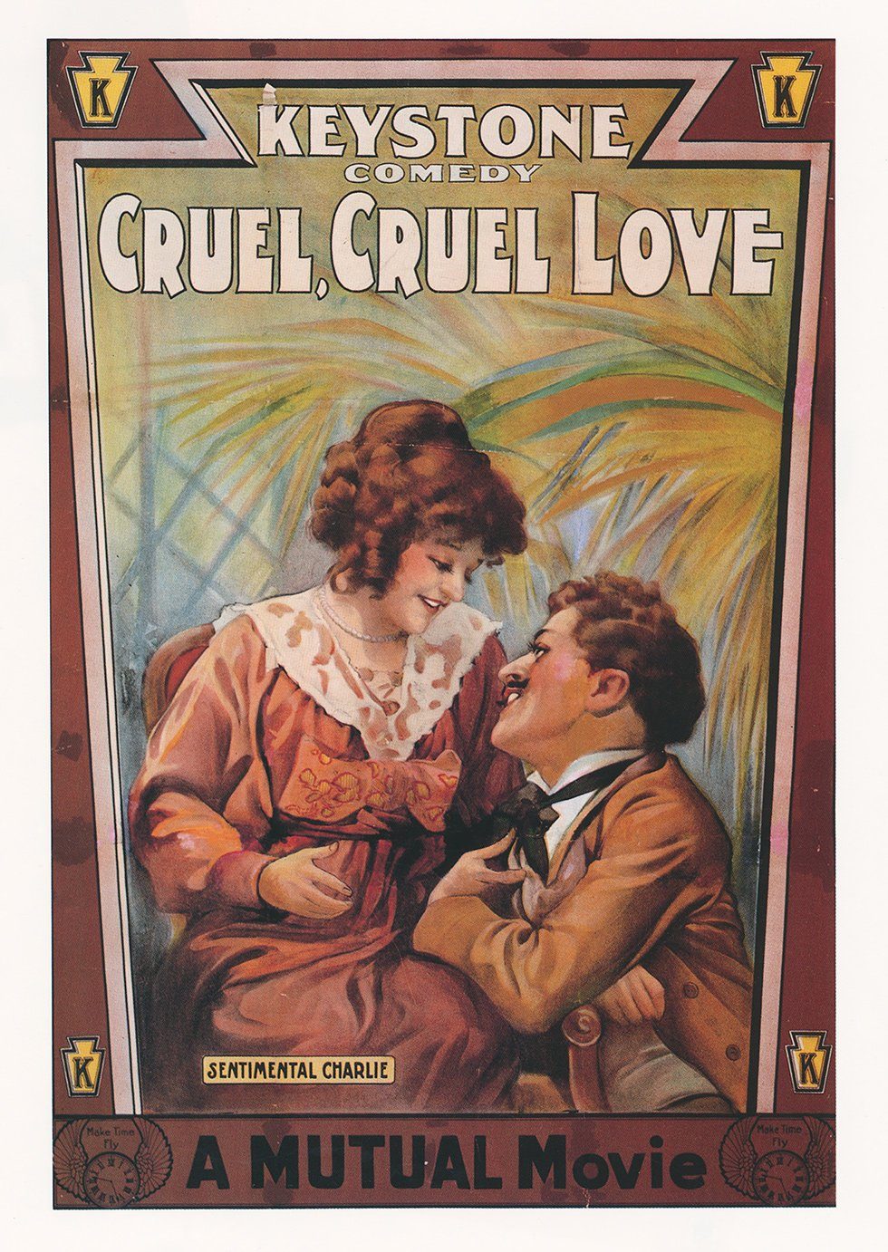 Kunstdruck Cruel Cruel Love Stummfilm Chaplin Komödie Plakat Kunstdruck Werbung 5, (1 St)