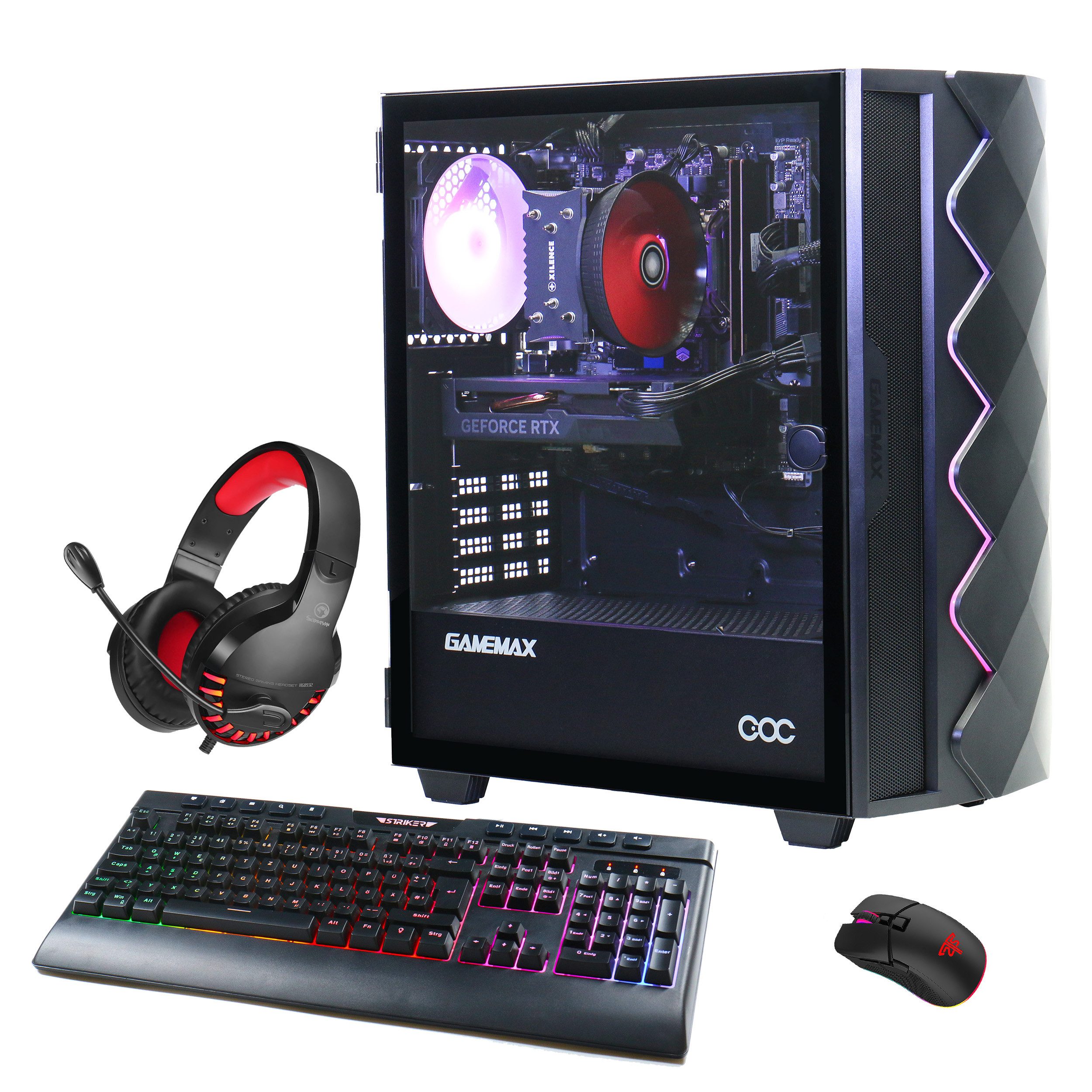 GAMEMAX Diamond BK 7394 Gaming-PC (Intel® Ryzen 5 14400F, RTX 4070, 32 GB RAM, 1000 GB SSD ...