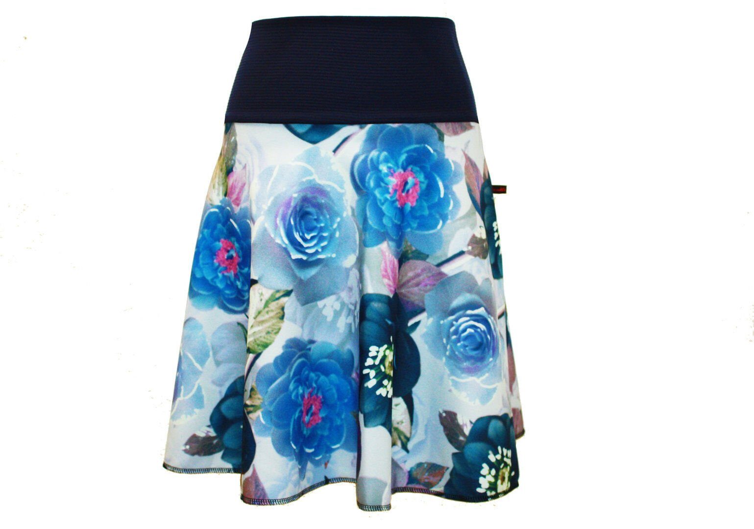 Dunkle Design A Linien Rock Scuba Jersey Blau Oder Schwarz Floral