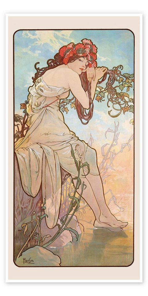 Posterlounge Poster Alfons Mucha, Die Vier Jahreszeiten - Sommer, 1896 ... Posterlounge Poster Alfons Mucha, Die Vier Jahreszeiten - Sommer, 1896 ...