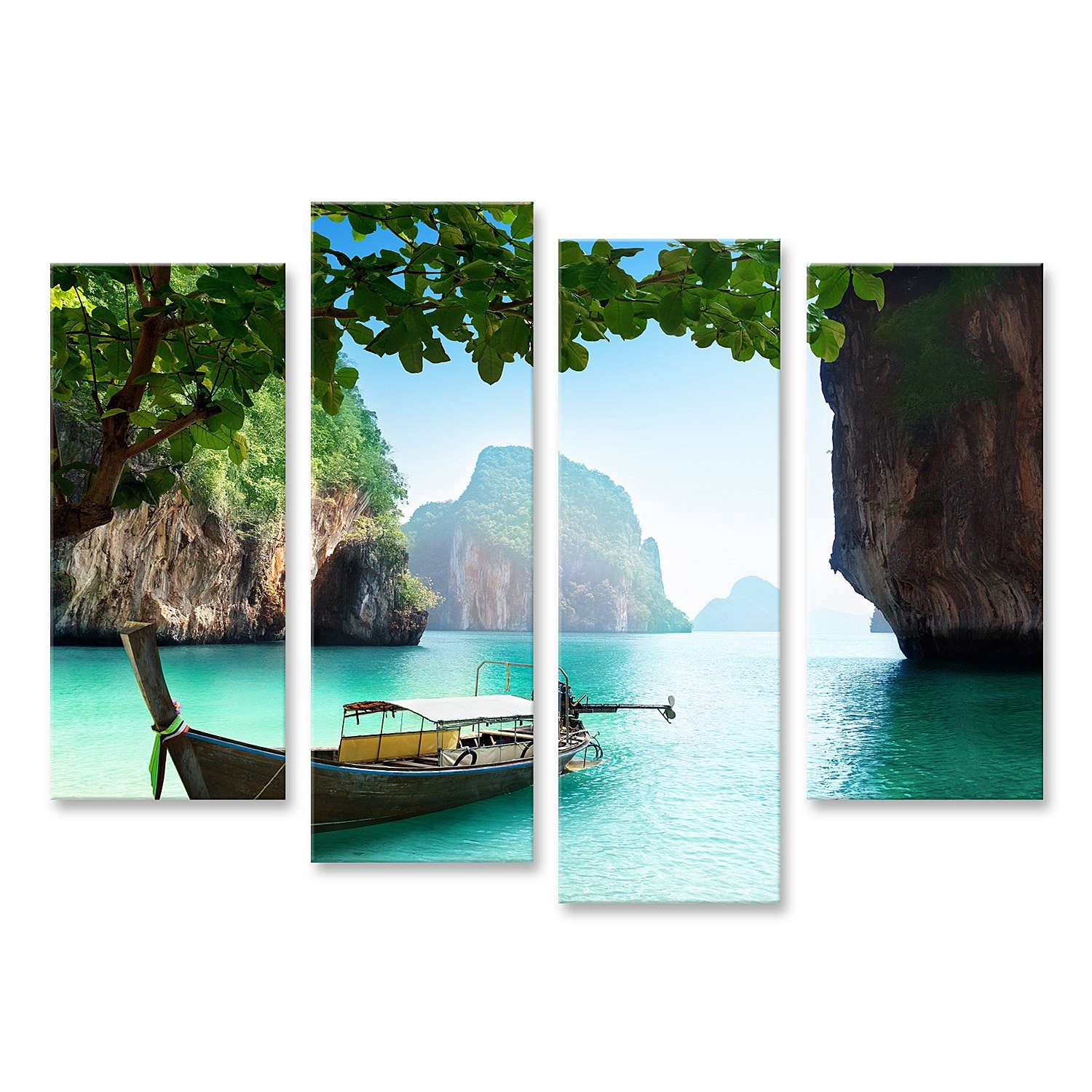 islandburner Leinwandbild »Bild auf Leinwand Boot Am Strand Von Insel In Der Provinz Krabi ...