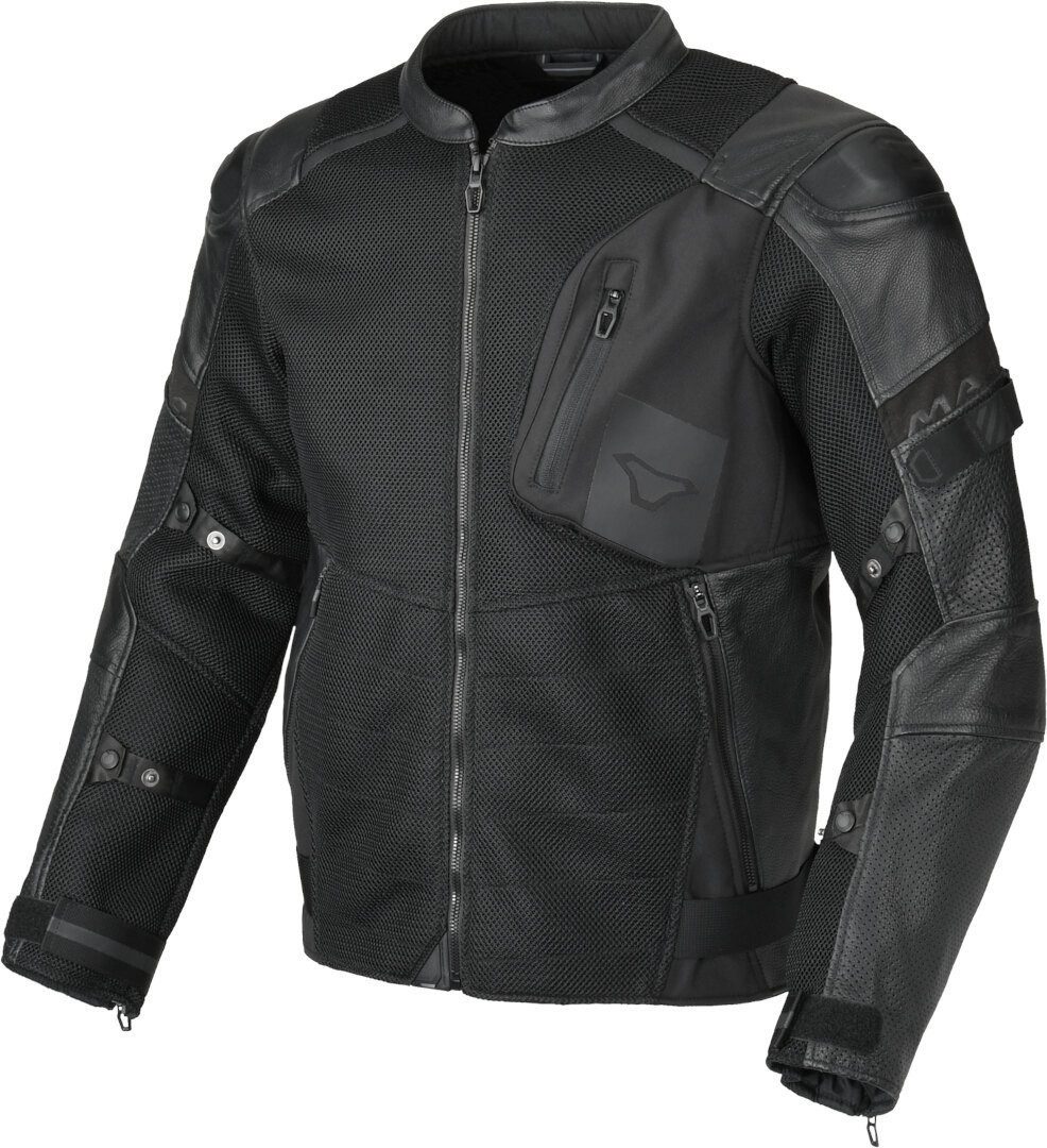 Macna Motorradjacke Olsan Solid perforierte Motorrad Leder- / Textiljacke