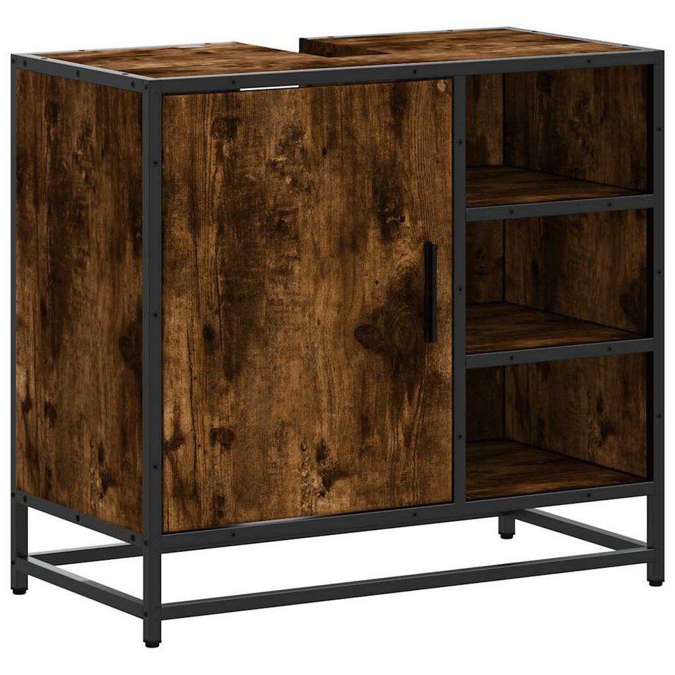 Vidaxl Badezimmer Set Waschbeckenunterschrank Räuchereiche 65x33x60 Cm