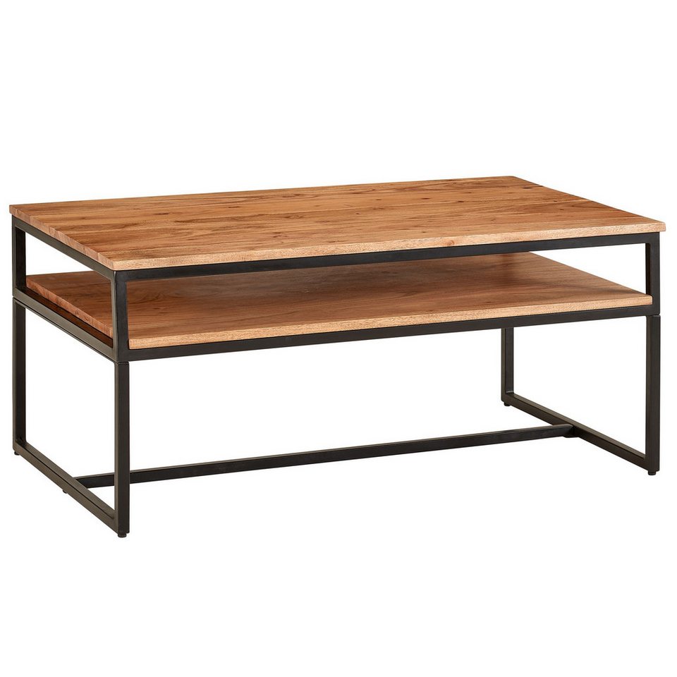 Wohnling Couchtisch Wl6365 100x60x45 Cm Akazie Massivholz Metall