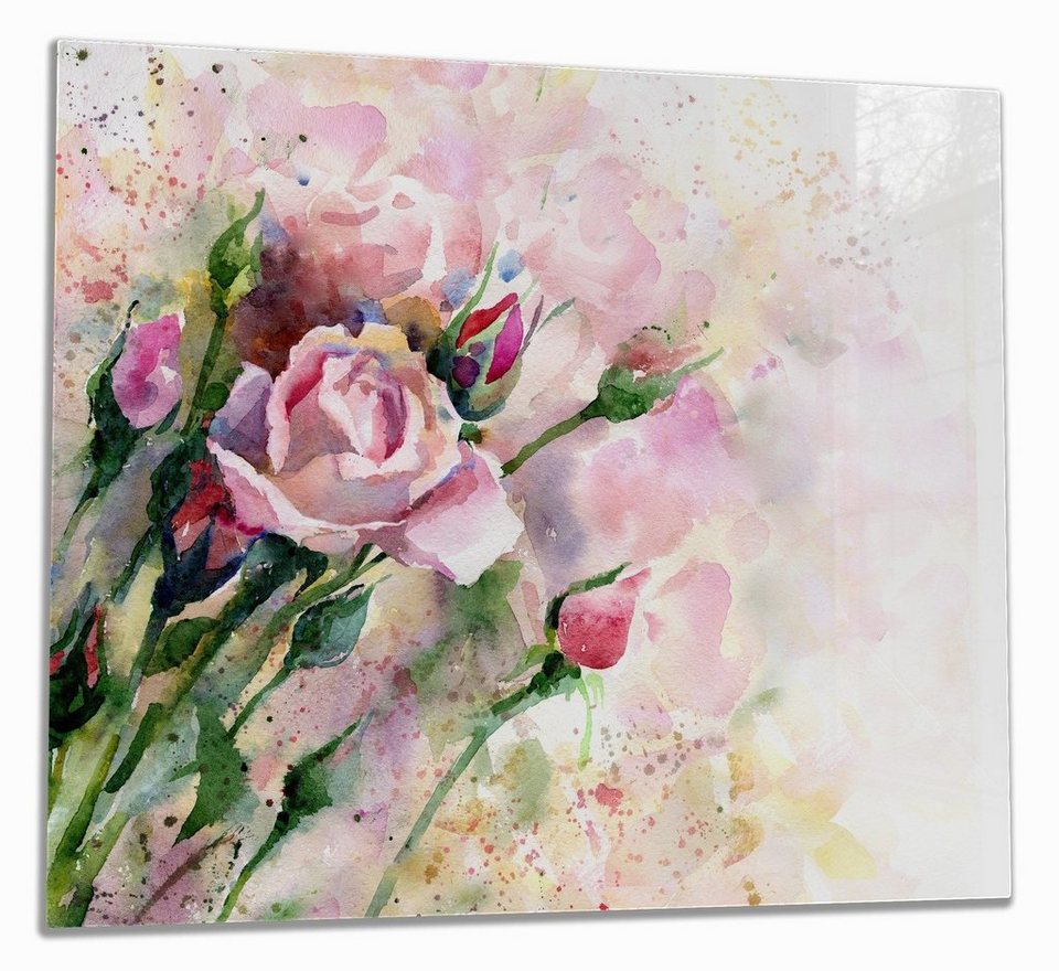 Wallario Herd Abdeckplatte Abstraktes Blumenbuket Esg Sicherheitsglas