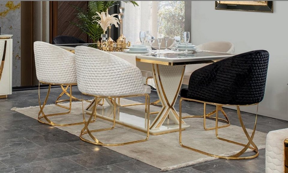 Jvmoebel Esszimmer Set Ess Gruppe Set 7tlg Esszimmer Esstisch Stuhl 6x