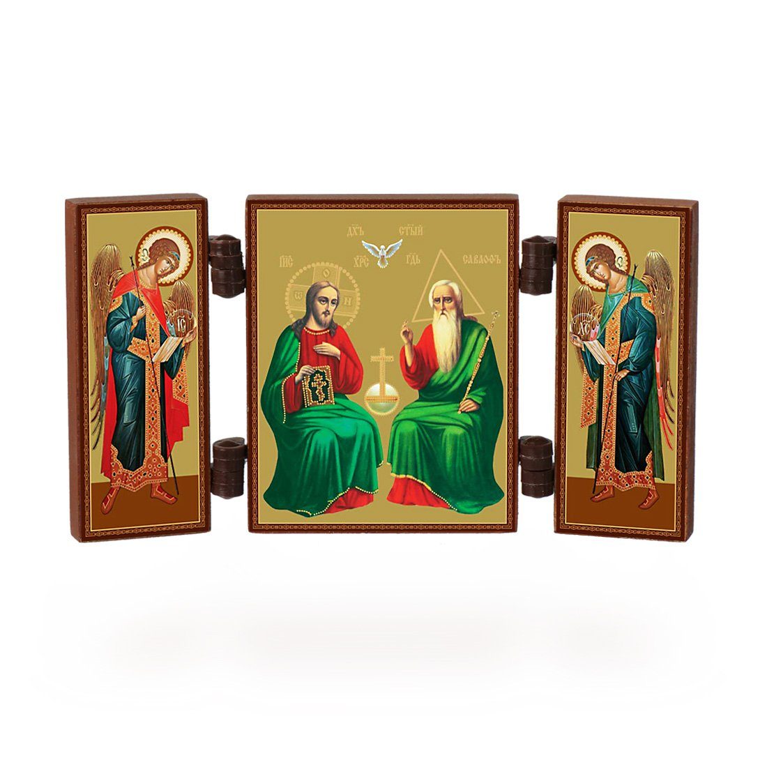 NKlaus Bild Ikone - Heilige Dreifaltigkeit christliche reise Altar holz Triptychon, Religion