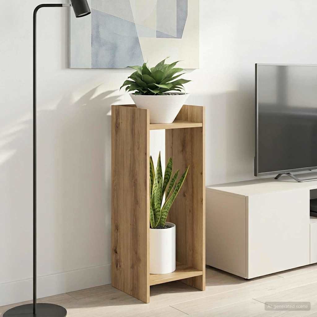 vidaXL Blumenständer Pflanzenständer mit Regal 2 pcs Artisan-Eiche 30 x ...