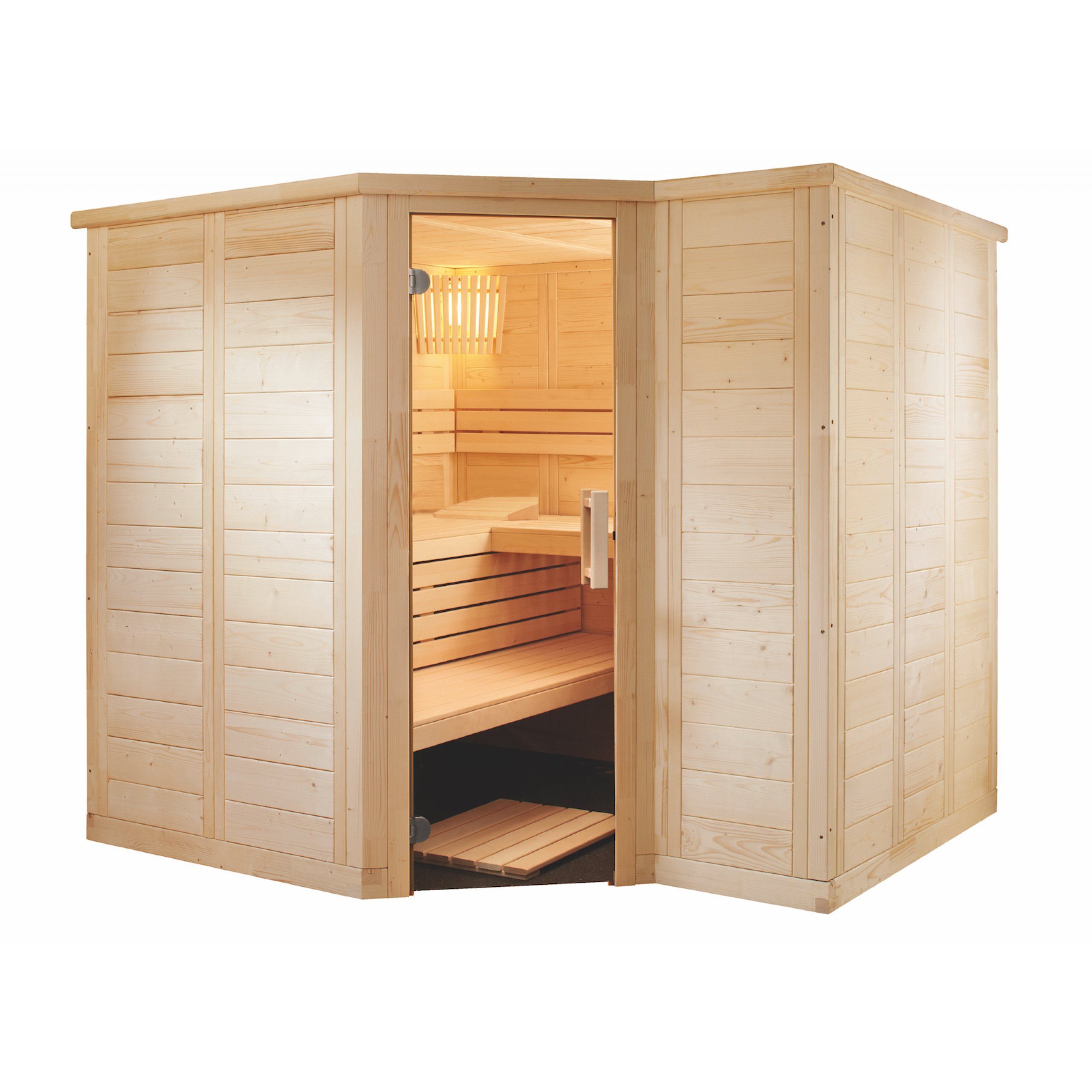 Sentiotec Sauna Sentiotec Polaris Large Massivsauna aus Fichte Saunakabine ca.
