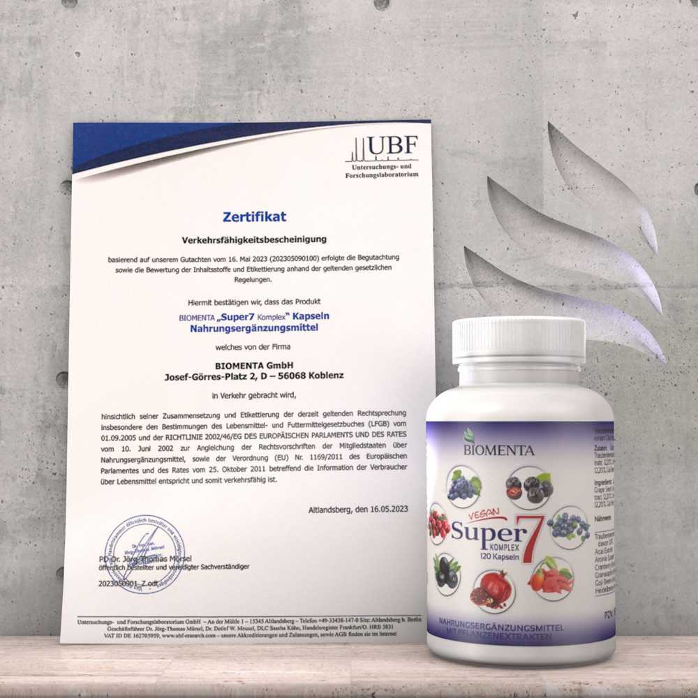 BIOMENTA Super 7 - 120 Multifrucht Beerenmix Kapseln: OPC, Goji uvm ...