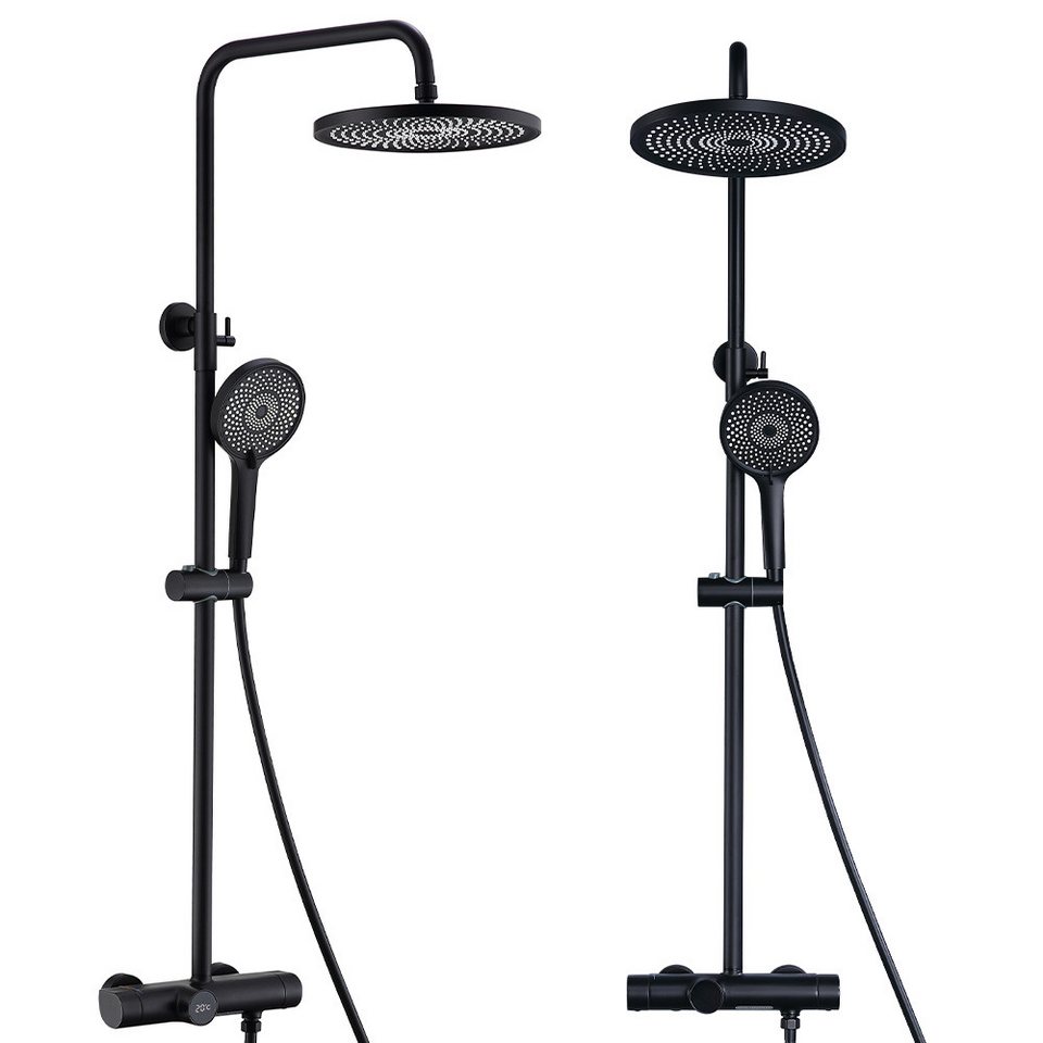 Zree Duschsystem Duschset Mit Thermostat Regendusche Und Handbrause Mit