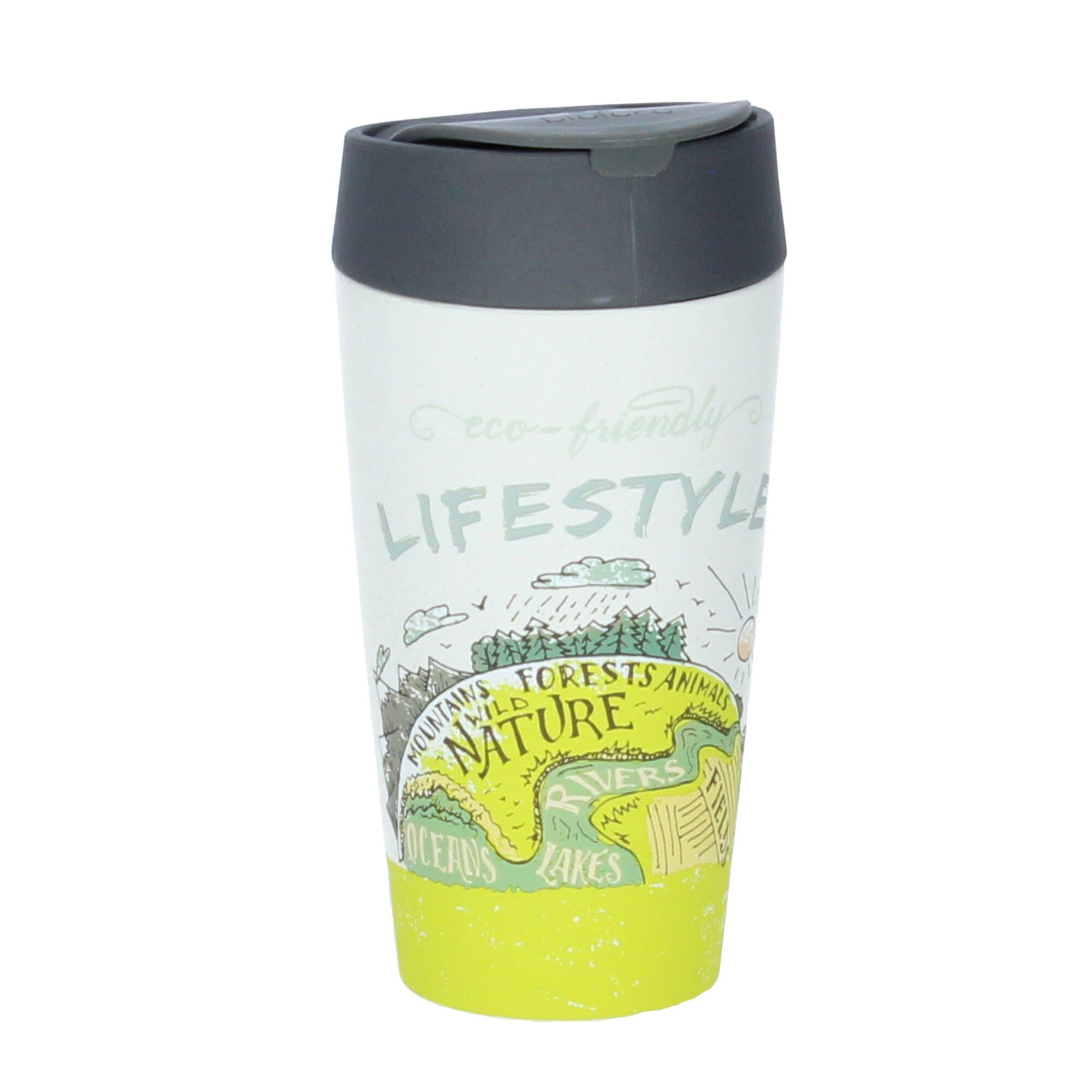 chic mic GmbH Becher Bioloco plant deluxe cup 420 ml green lifestyle, PLA (Kunststoff aus ...