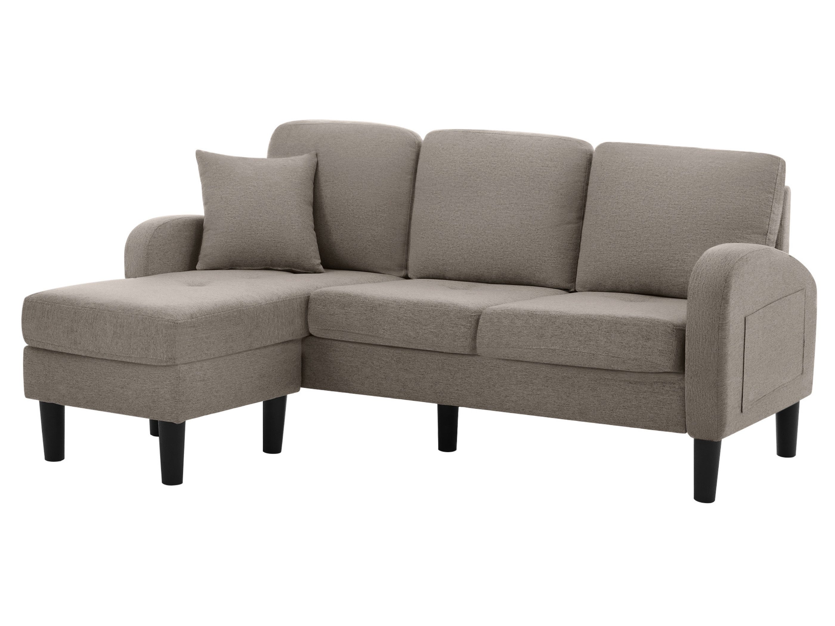 Seedwave Ecksofa L Form Couch Mit Kissen Und Ottomane Baumwoll Leinen