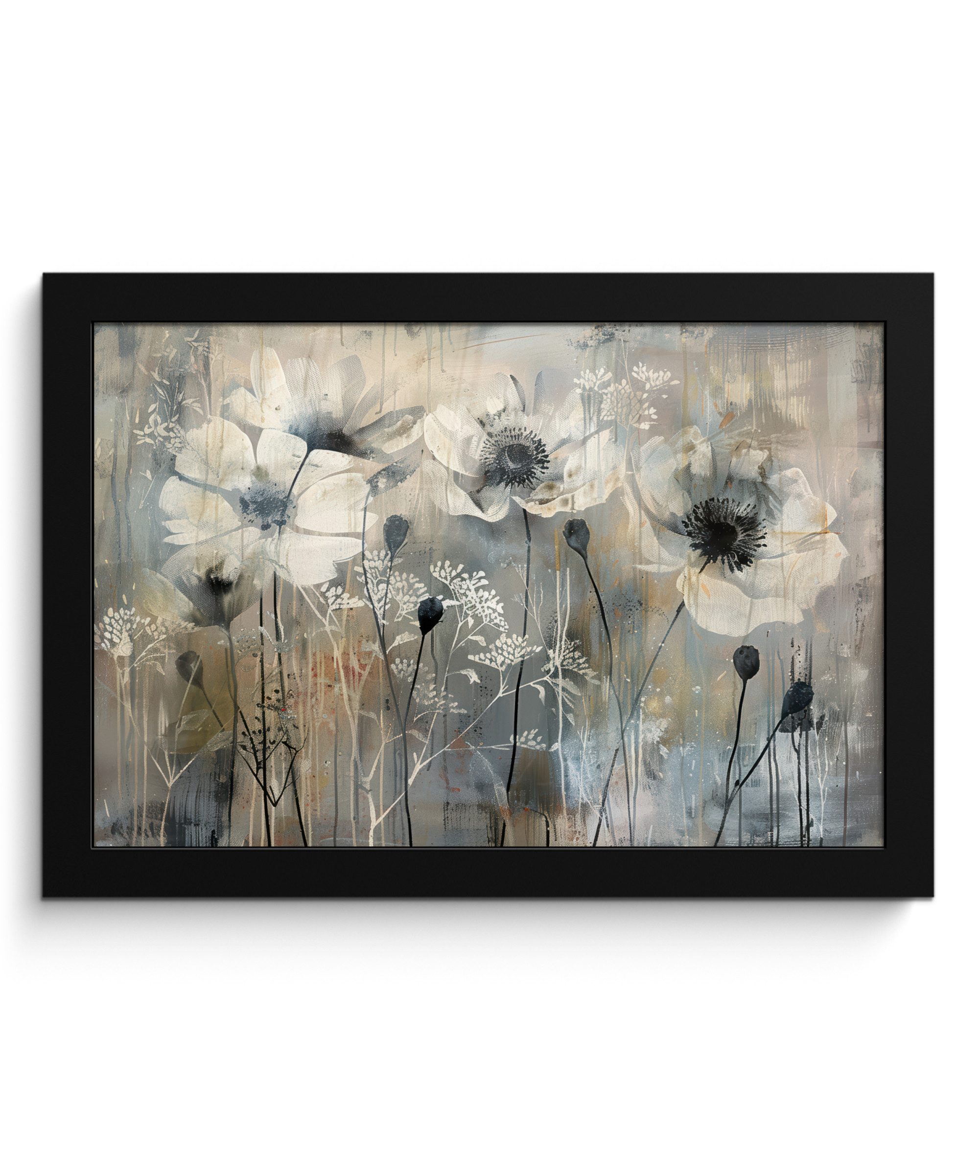 Muchowow Poster Blumen Pflanzen Grau Abstrakt 1 St Wandbilder