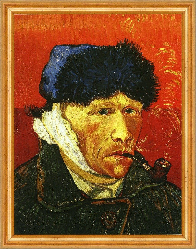Kunstdruck Selbstbildnis mit verbundenem Ohr und Pfeife Vincent van Gogh A3 051 G, (1 St)