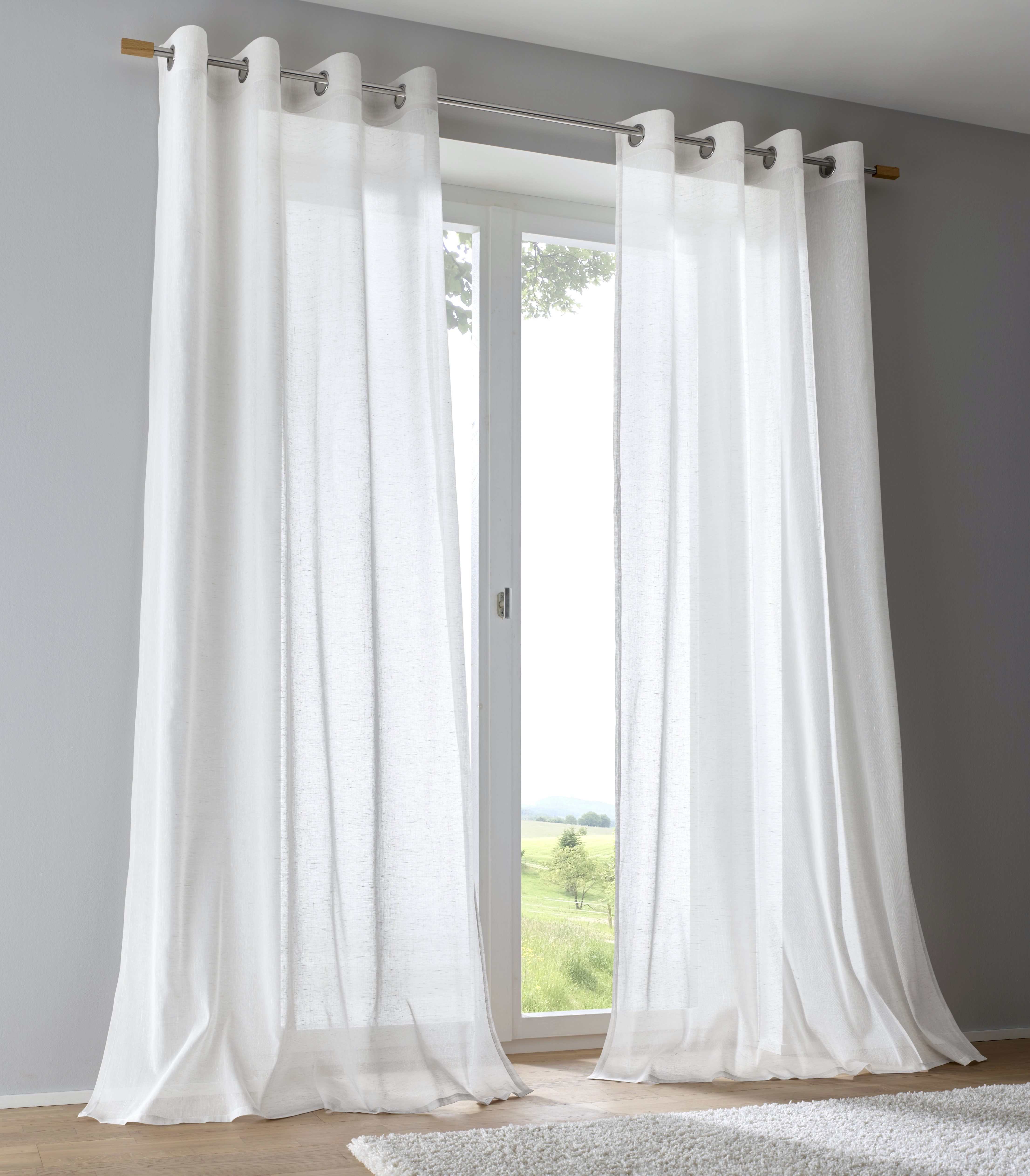 Kutti Vorhang Brondby, Ösen (1 St), halbtransparent, Leinenstruktur, Landhausgardine Leinenoptik ...