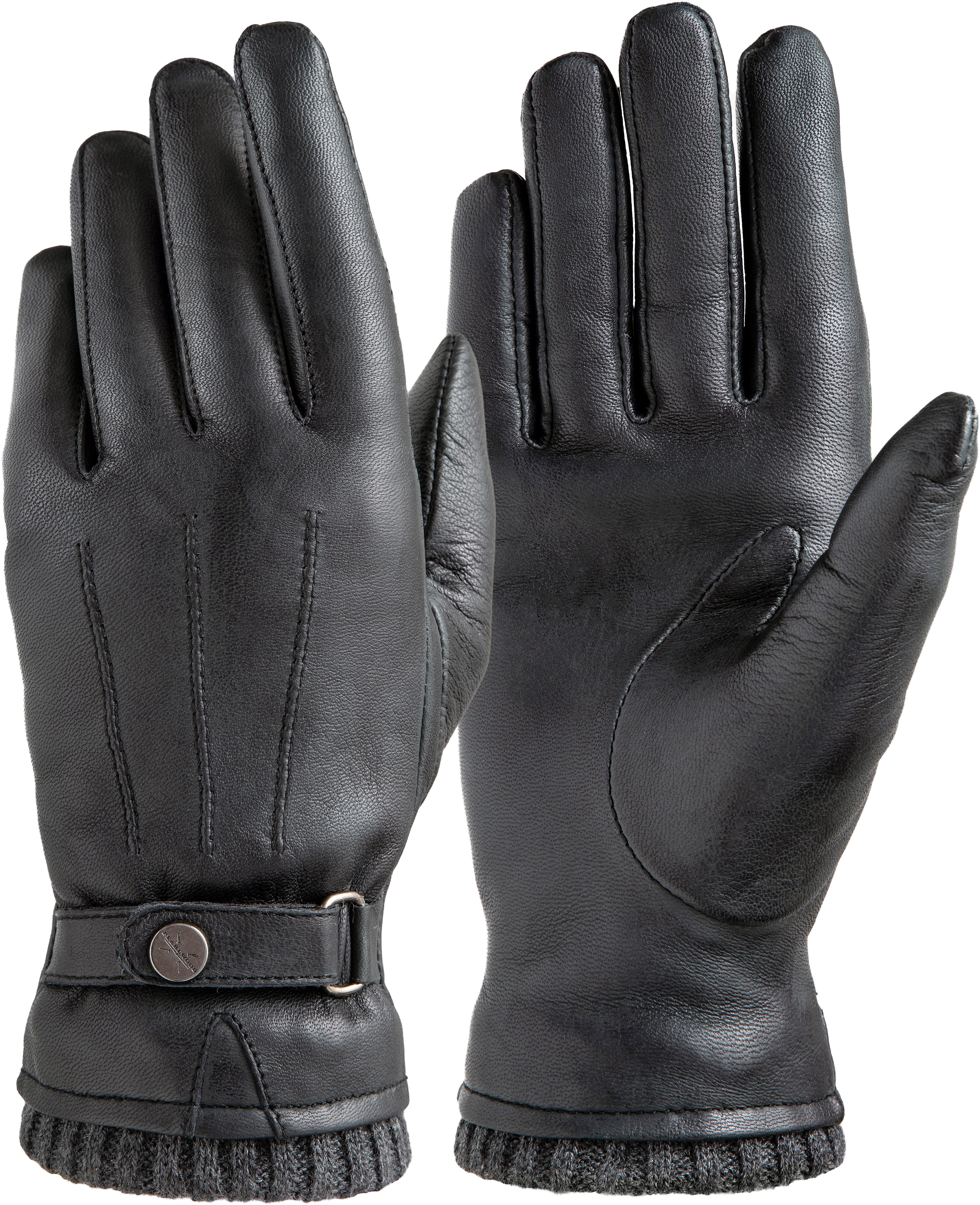 PEARLWOOD Lederhandschuhe mit elastischen Bündchen