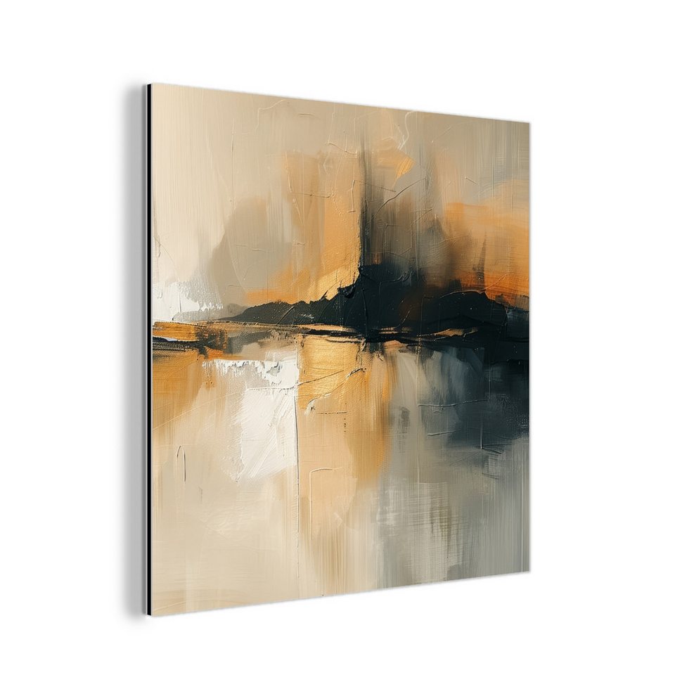 Muchowow Metallbild Modern Abstrakt Gold Schwarz 1 St Alu