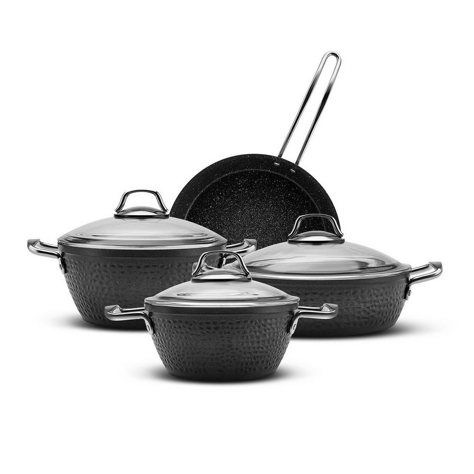 Karaca Topf Set Rehmännchen Biogranit 7 Tlg Topfset Black Topf