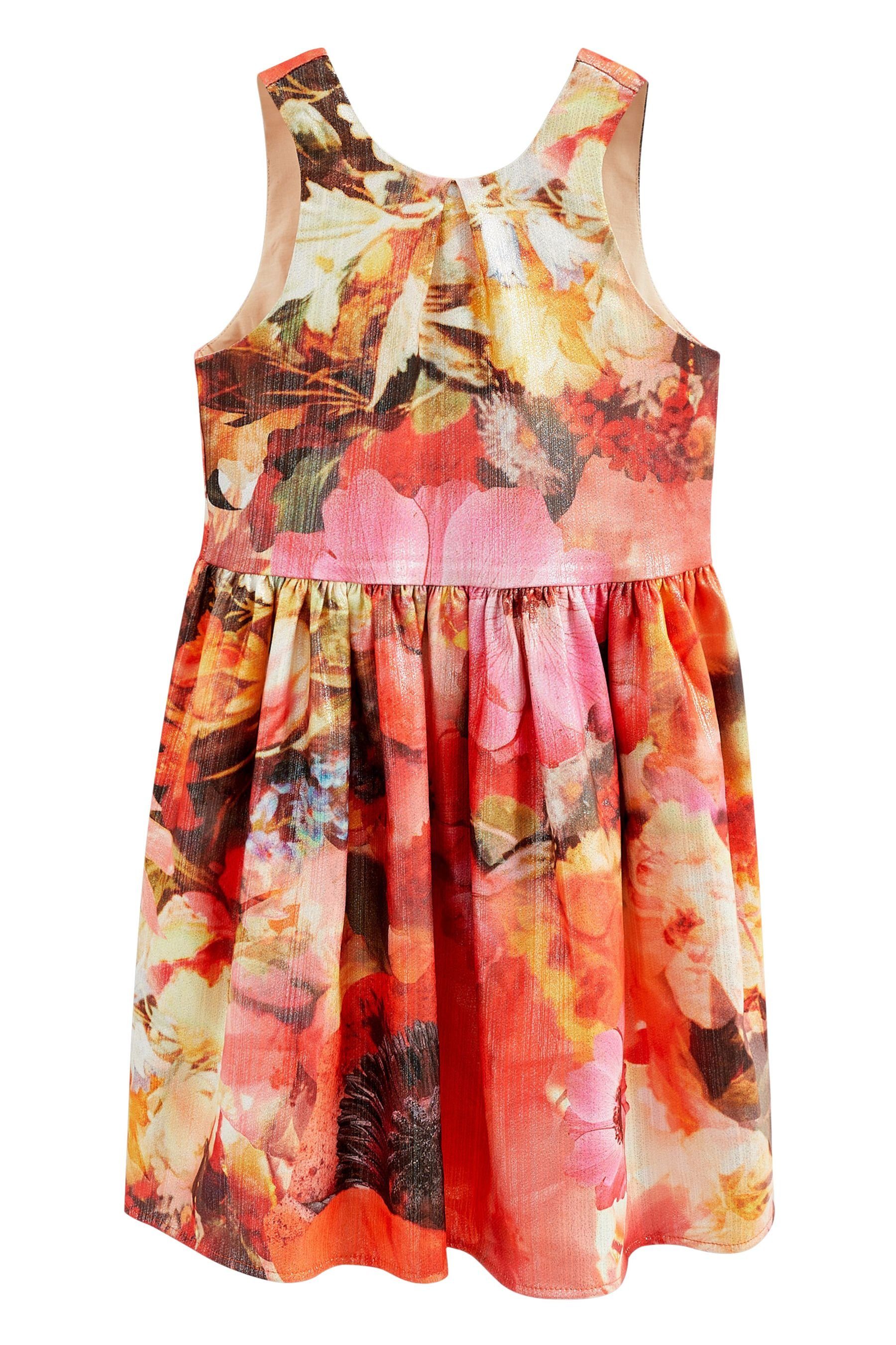 Next Druckkleid Metallic Kleid Mit Blumen Print 1 Tlg Mode Und