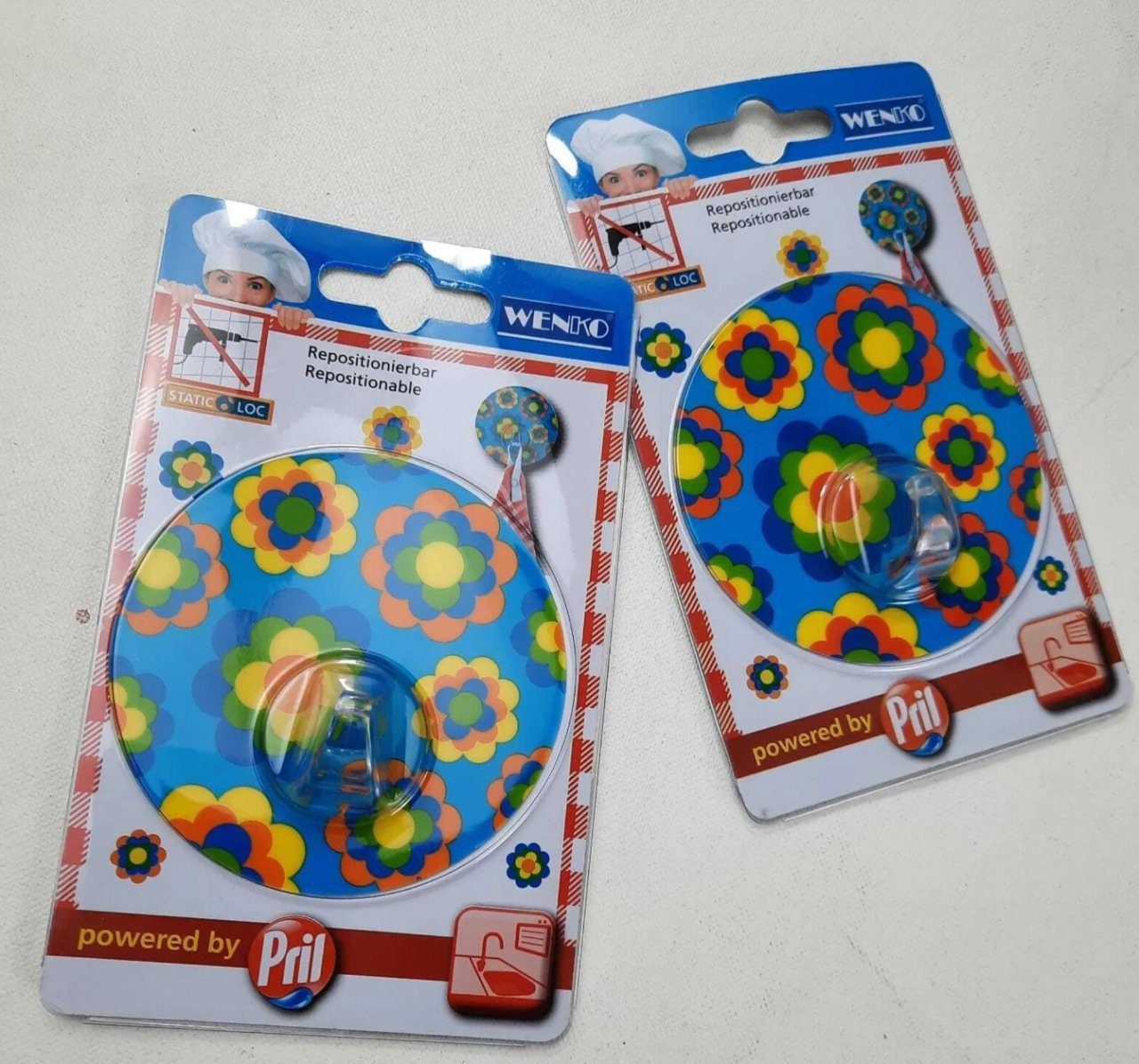 Wenko Handtuchhaken Static Loc® Wandhaken Uno Blumen 2er Wandhaken