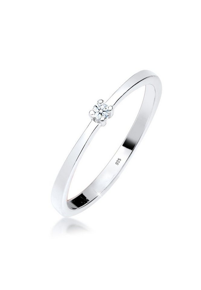 Diamore Diamantring »Verlobung Solitär Diamant (0.03 ct) 925 Silber ... Diamore Diamantring »Verlobung Solitär Diamant (0.03 ct) 925 Silber ...