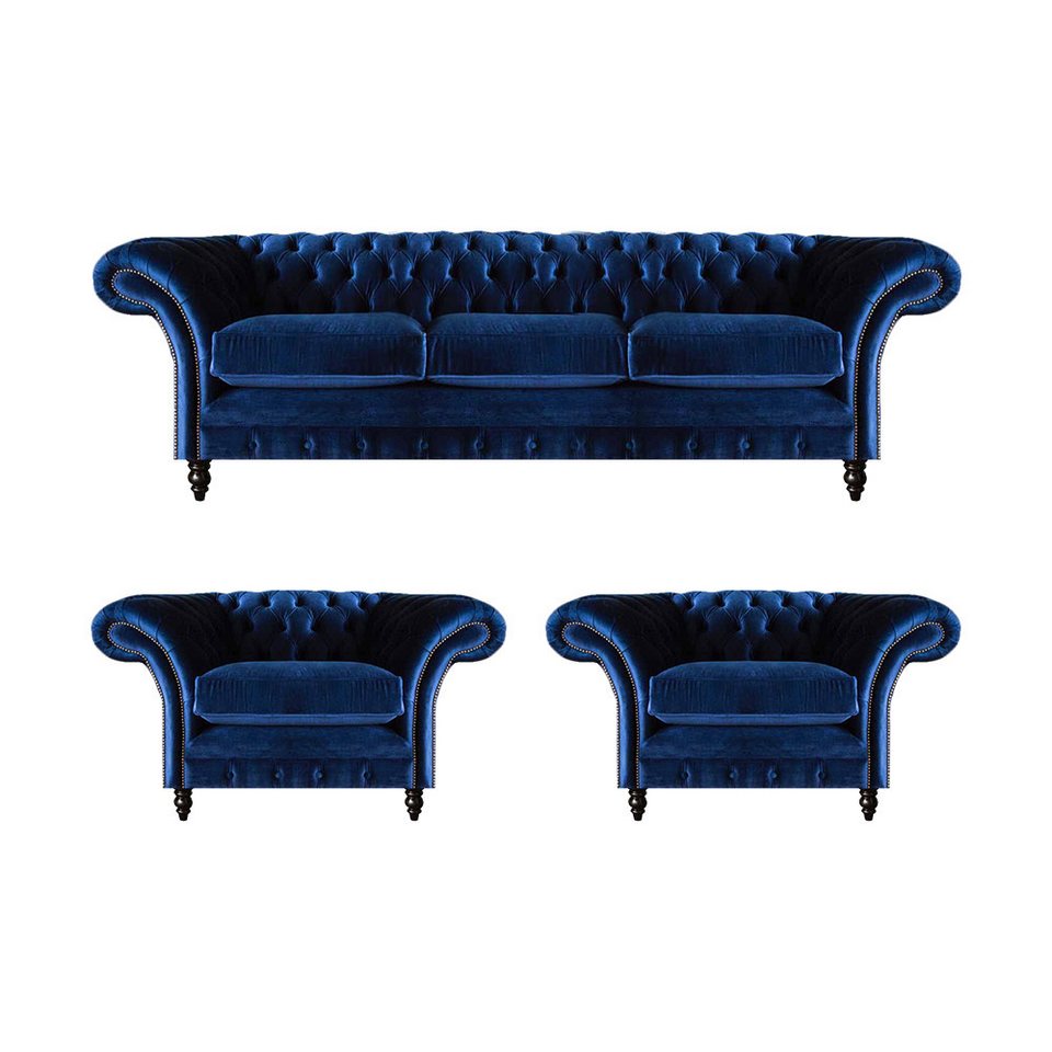 Jvmoebel Chesterfield Sofa Sofagarnitur Komplett 3tlg Einrichtung