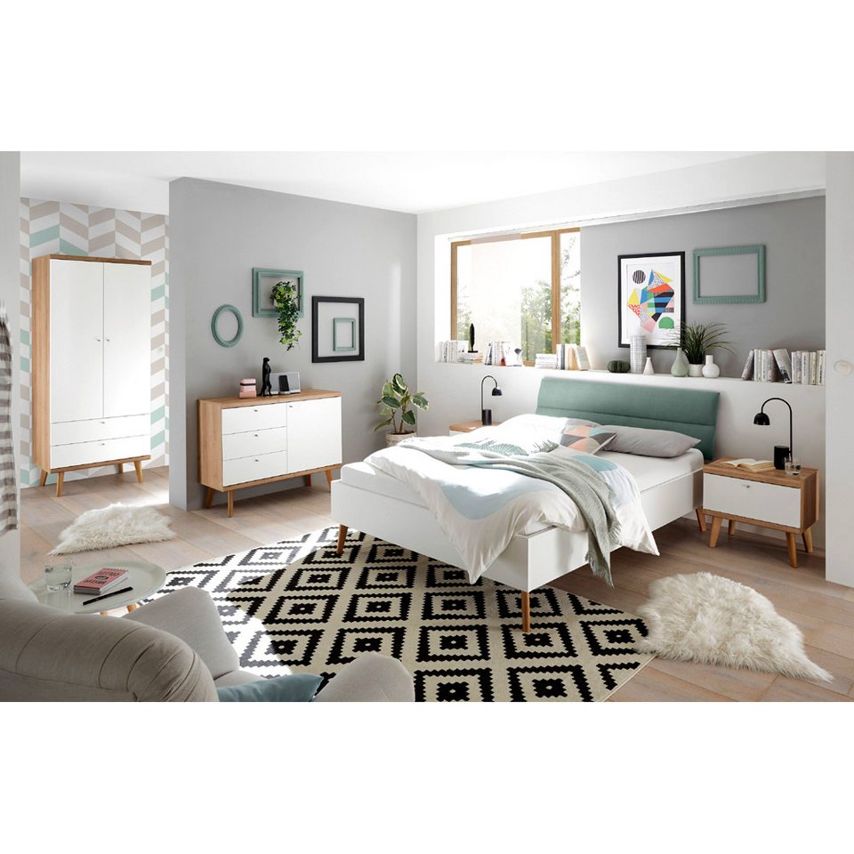 Lomadox Jugendzimmer Set Mainz 61 Sparset Weiß Matt Eiche Riviera