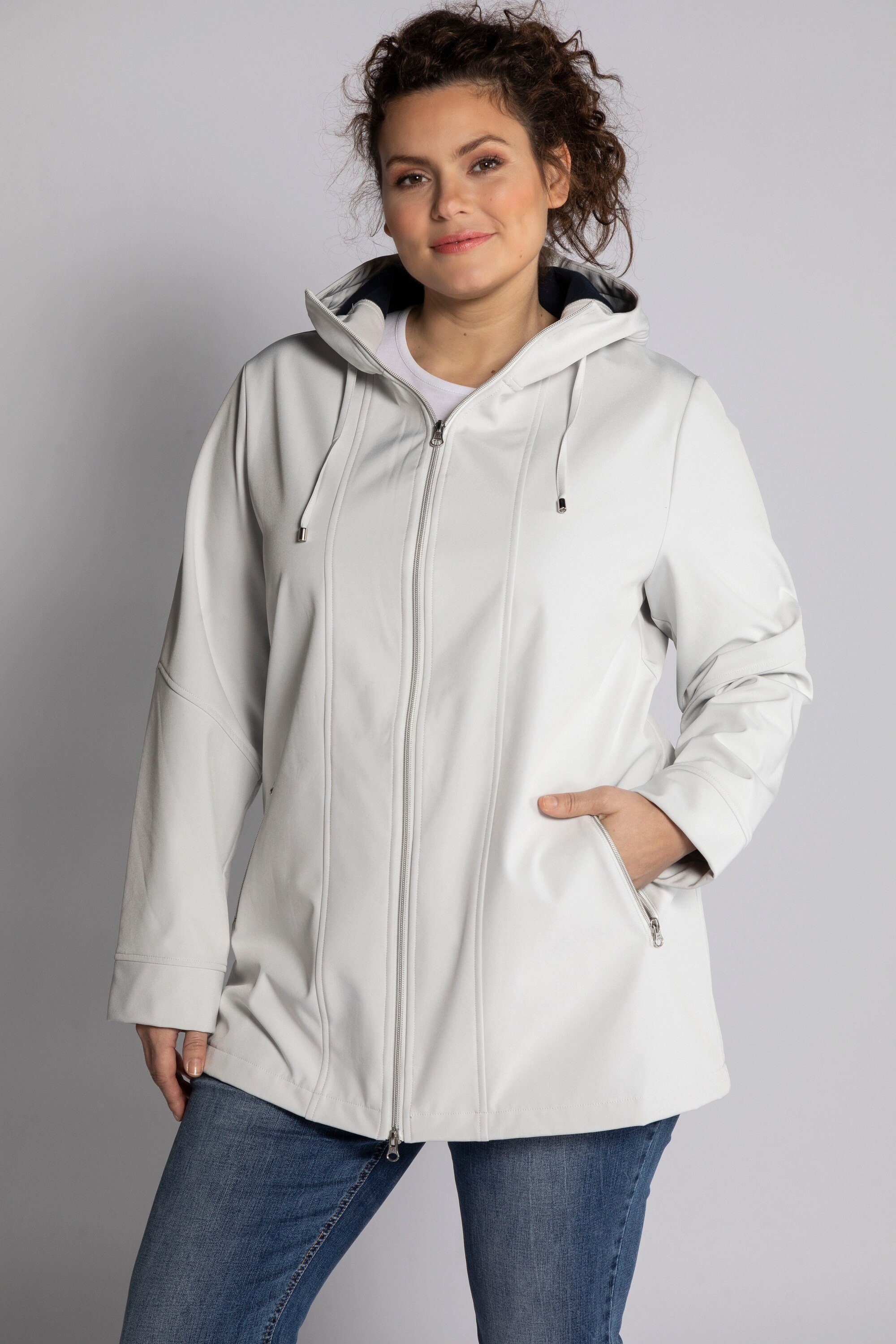 Ulla Popken Softshelljacke Softshelljacke Kapuze 2 Wege Zipper Fleecefutter