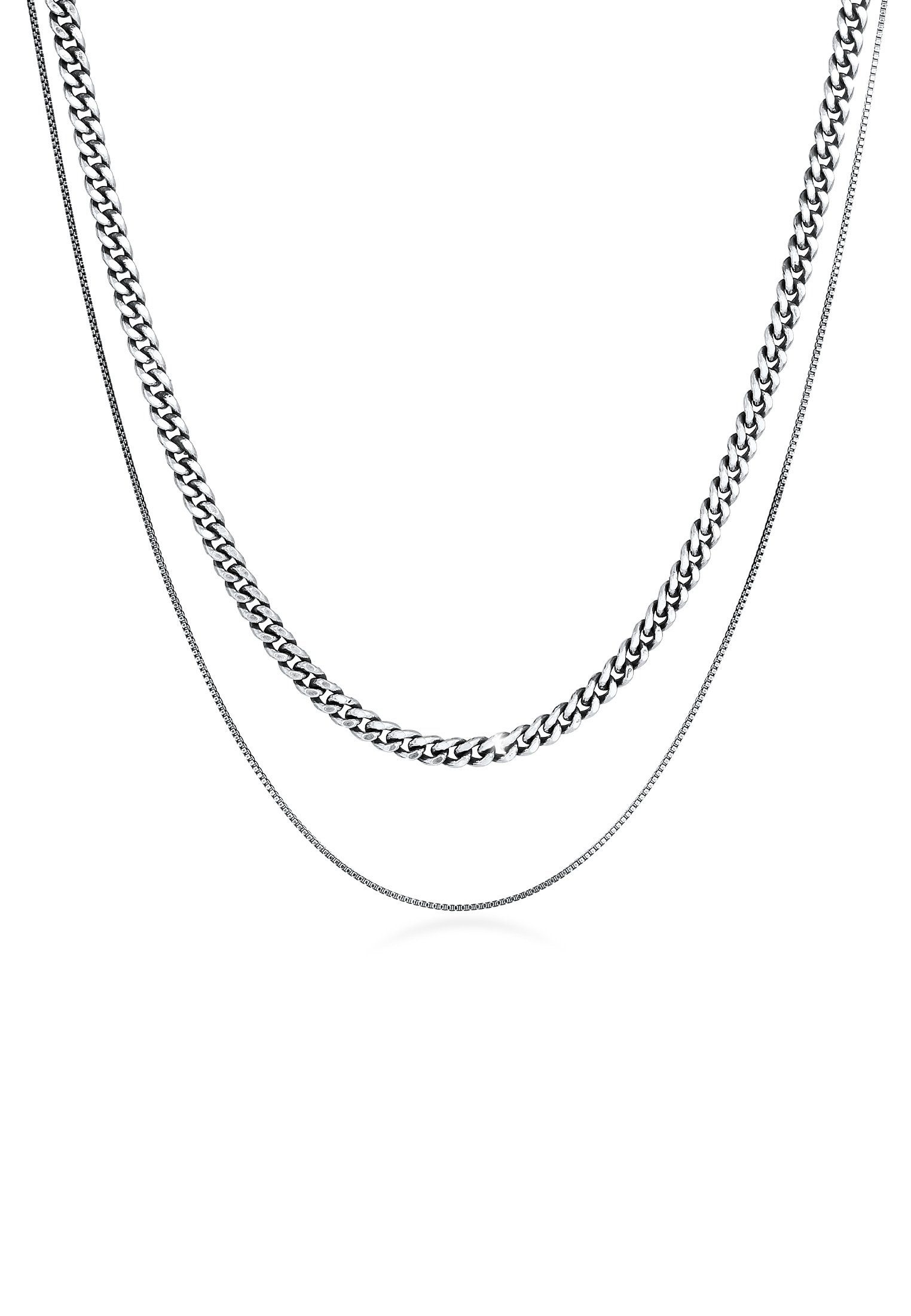 Kuzzoi Silberkette Herren Ketten Panzer Venezia (2 tlg) 925 Silber