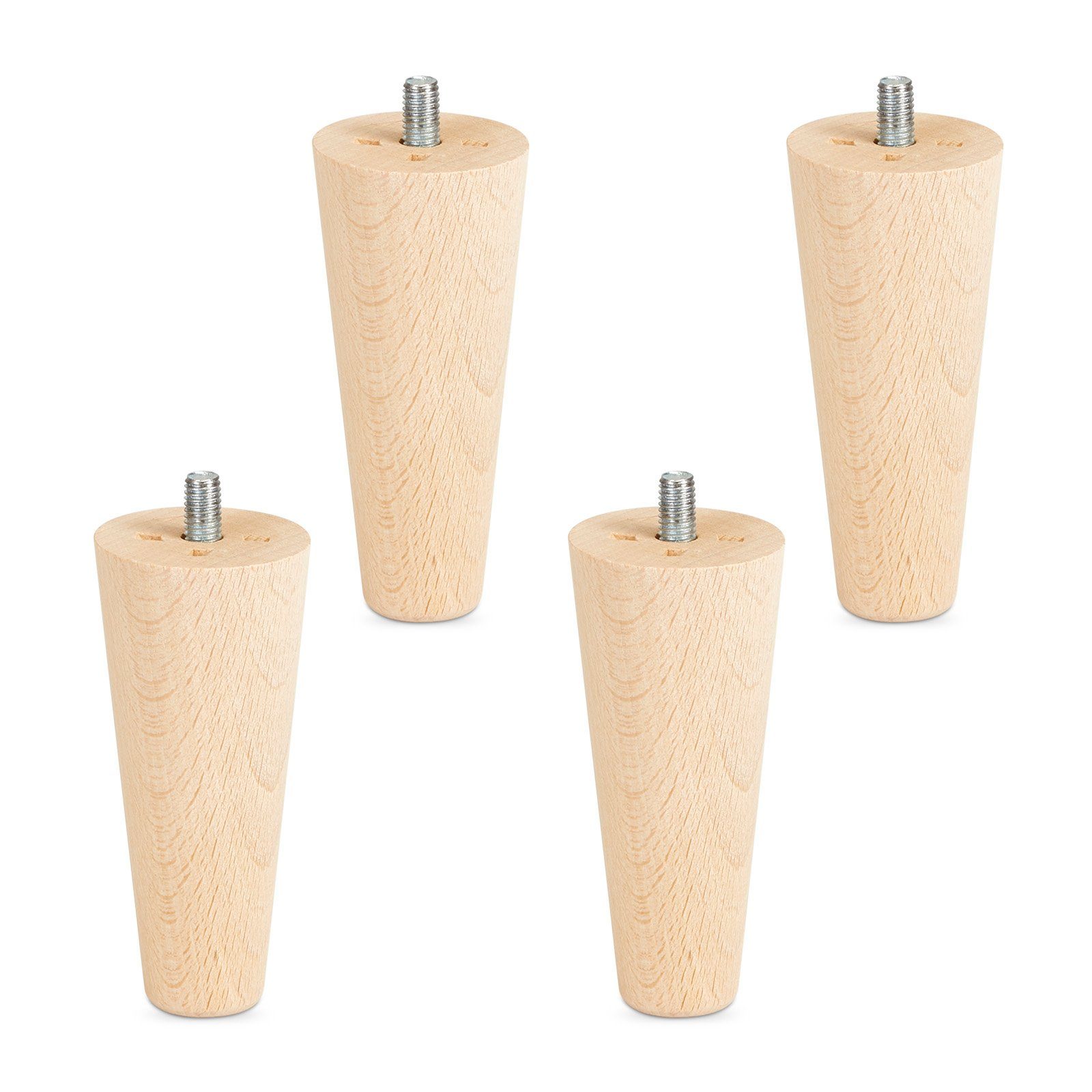So Tech® Möbelfuß 4 Stück Möbelfüße Buche Massiv Ø 45 25 Mm Höhe 100