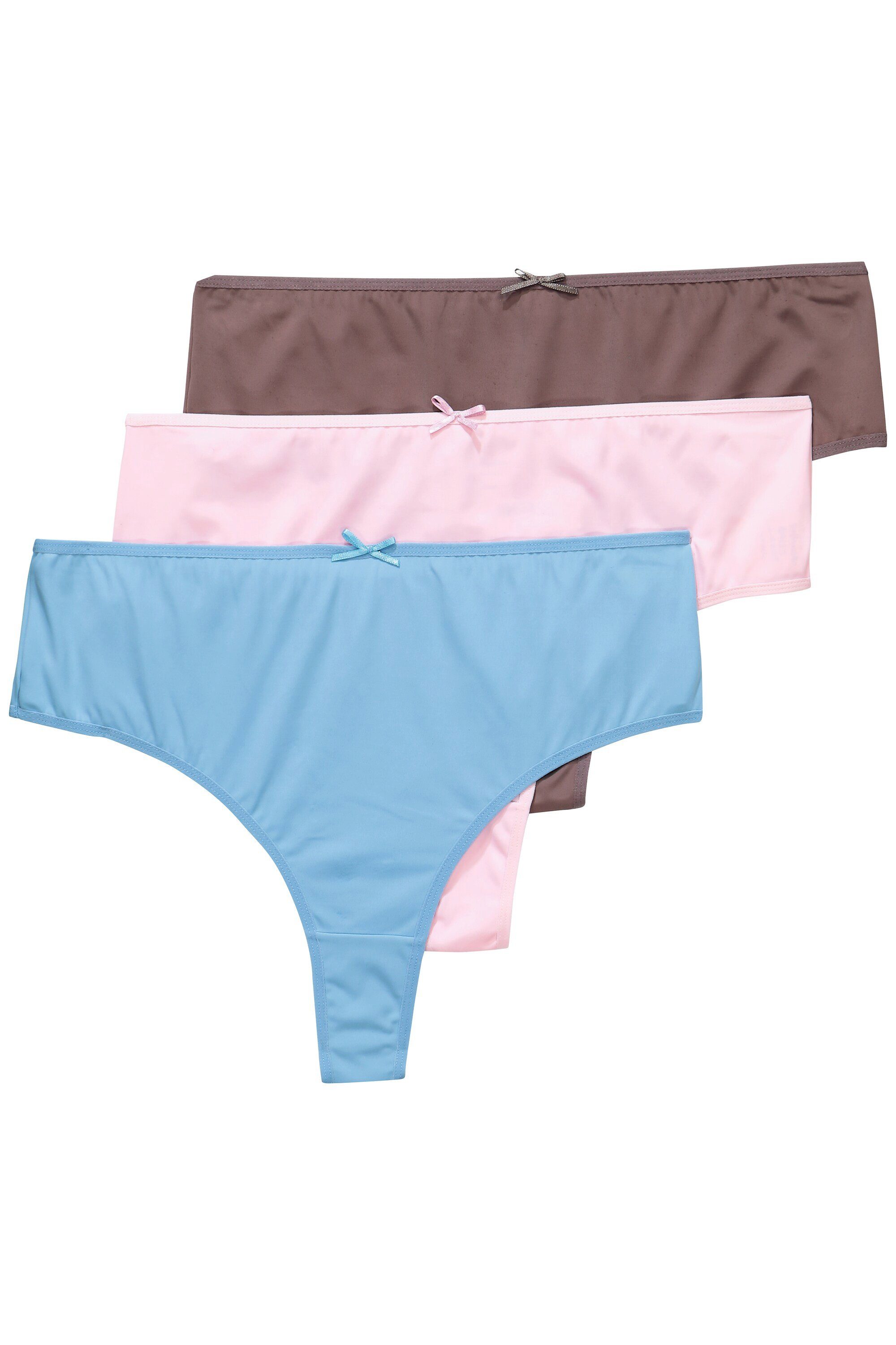 Ulla Popken Slip Strings 3er-Pack einfarbig (3-St), drei einfarbige ...