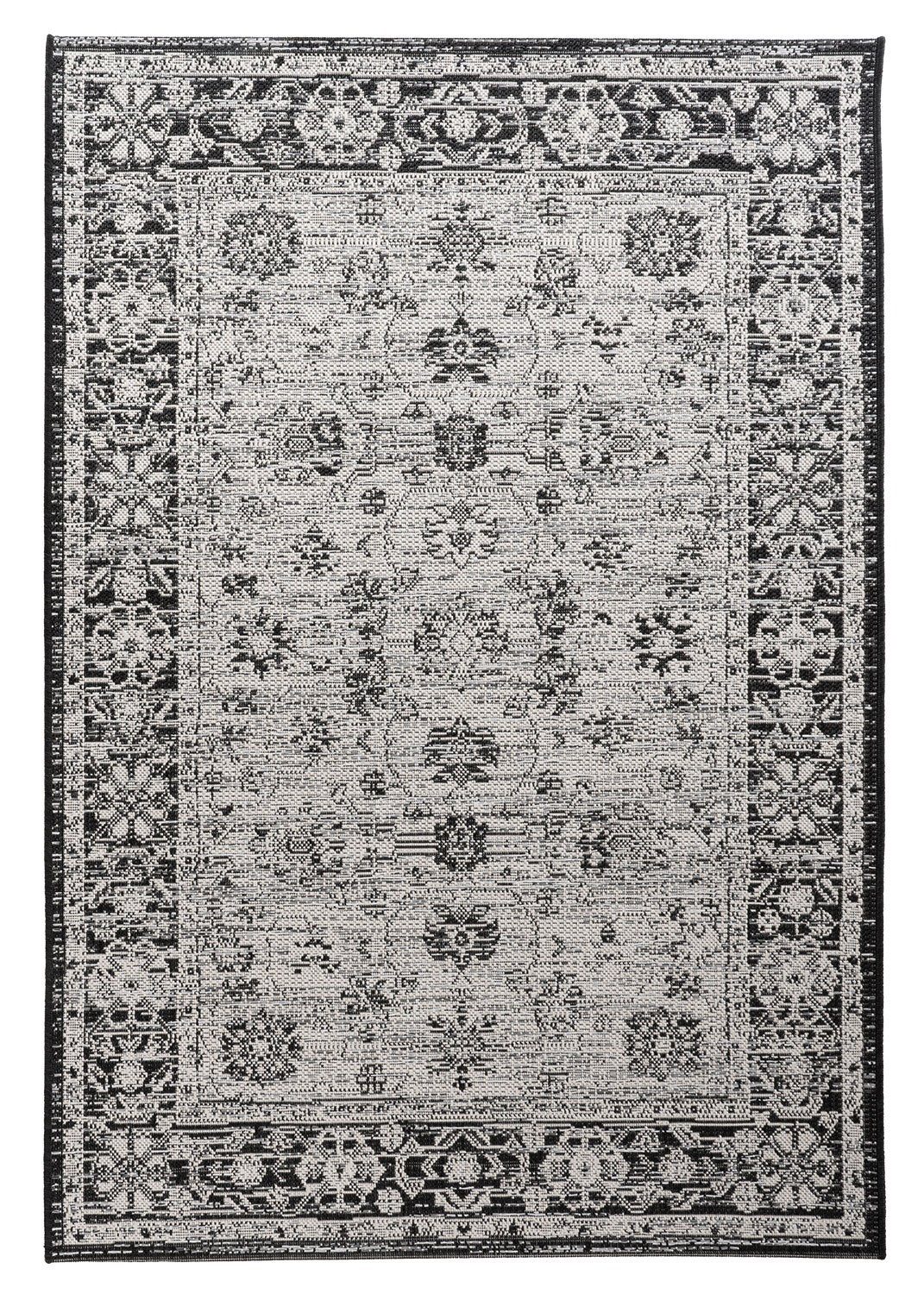 Outdoorteppich Breeze Schwarz Grau Kunstfaser 160 X 230 Cm Rechteckig
